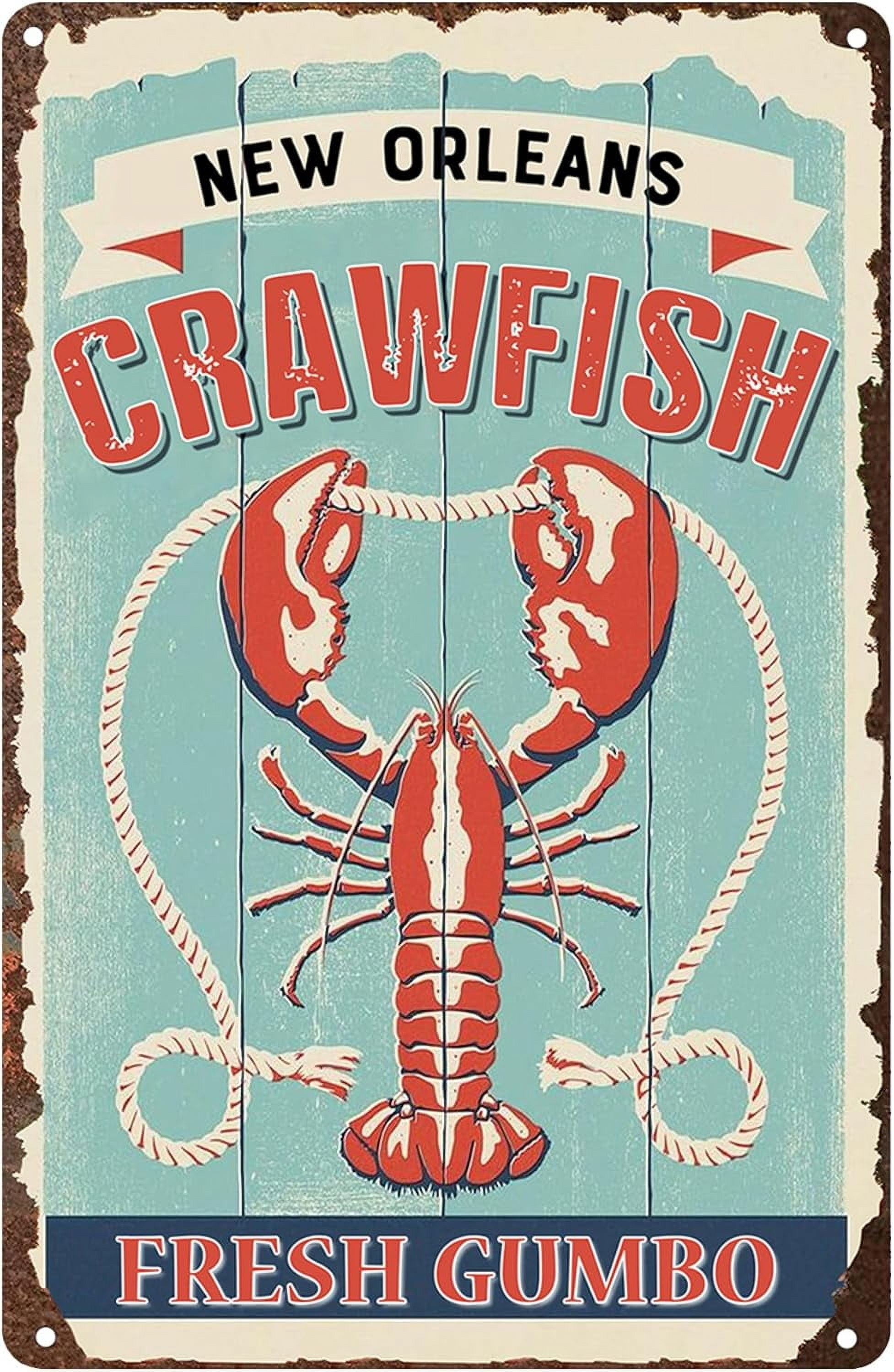 New Orleans Crawfish Fresh Gumbo Metal Tin Sign 8x12 Inch - Walmart.com