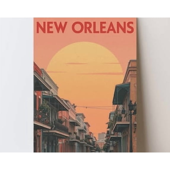 New Orleans French Quarter Retro Travel Poster Vintage Southern Wall ...