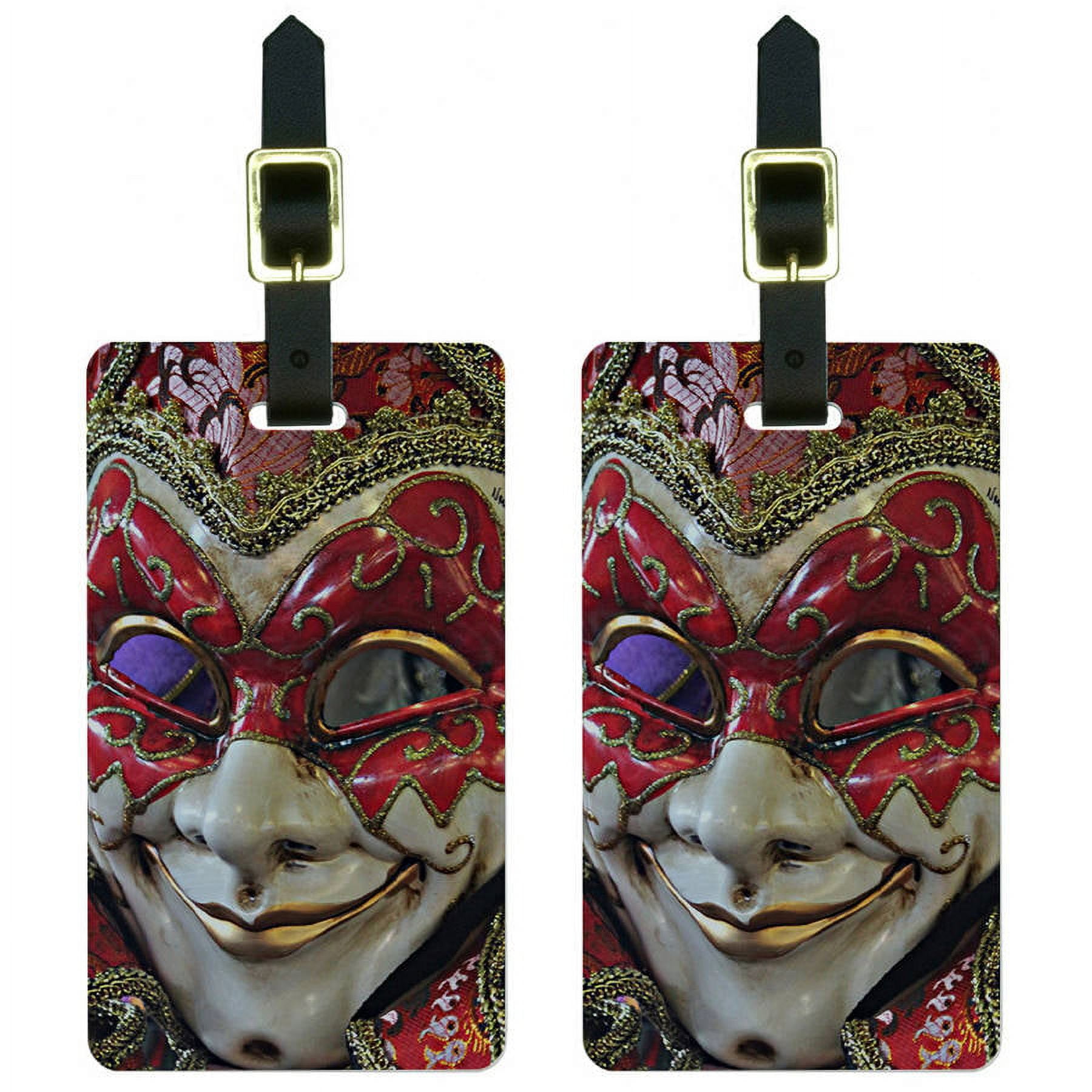New Orleans Mardi Gras Mask Luggage Tags Suitcase Carry-On ID, Set of 2 ...