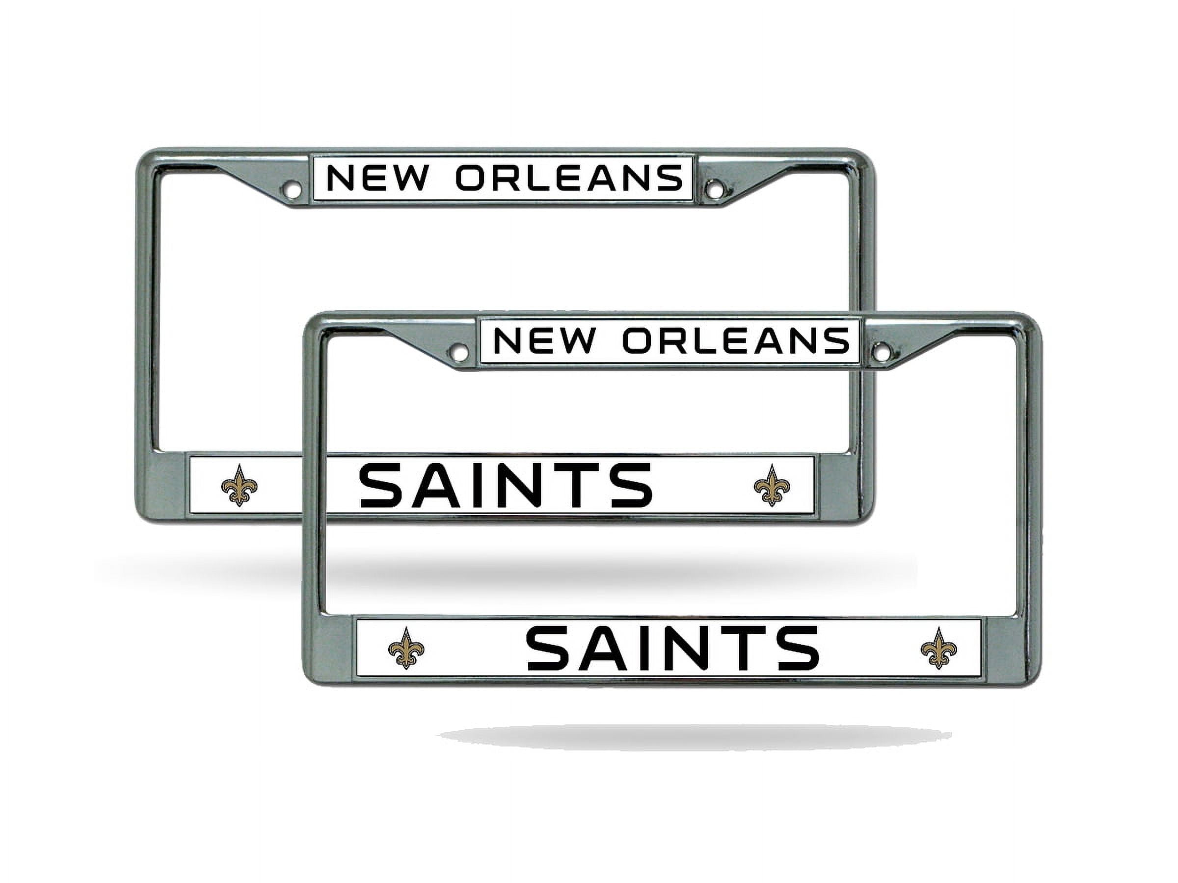 New Orleans NFL Saints Chrome Metal (2) License Plate Frame Set ...