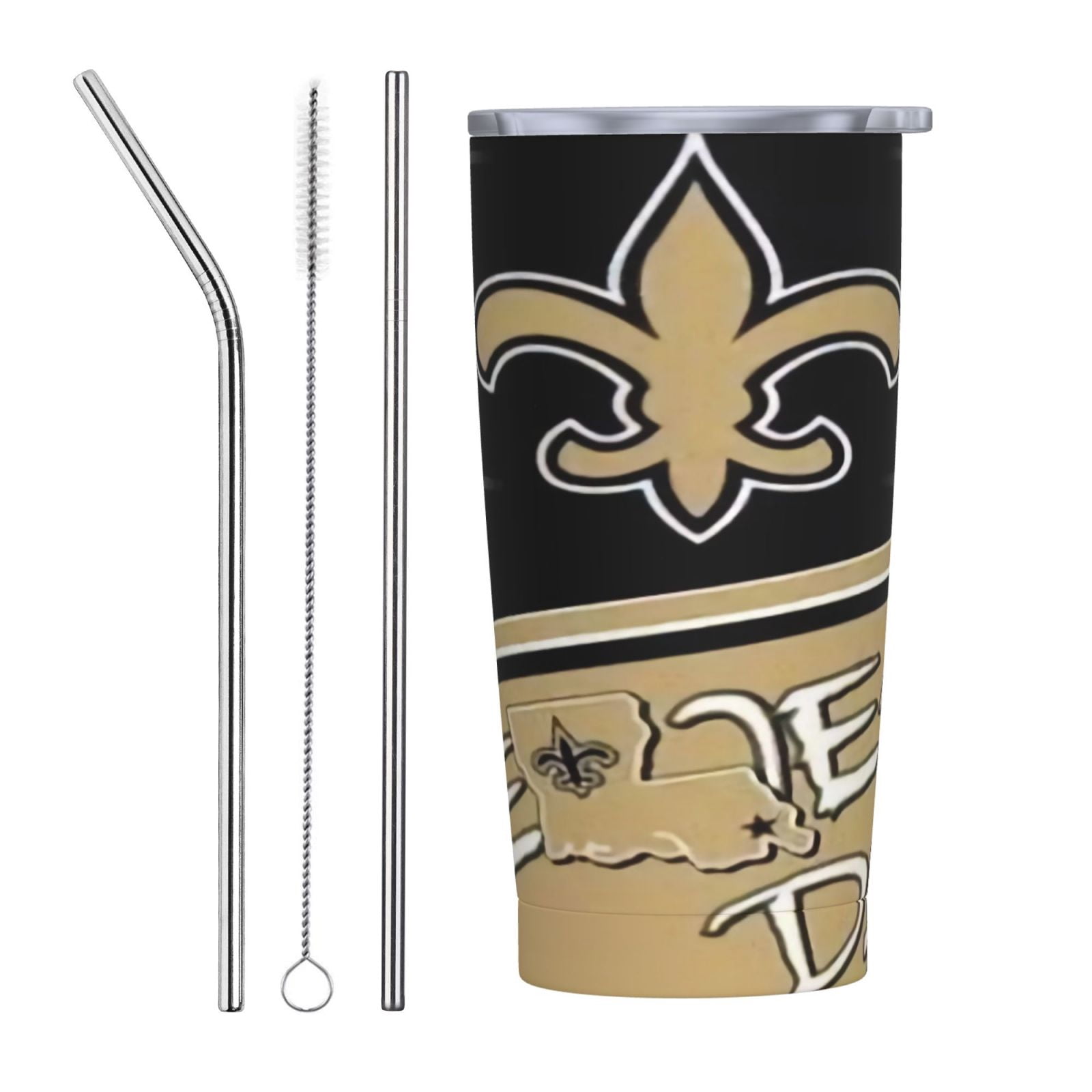 Saints 20 oz Car Straw Cup, Stainless Steel Insulated Cup, Insulated ...