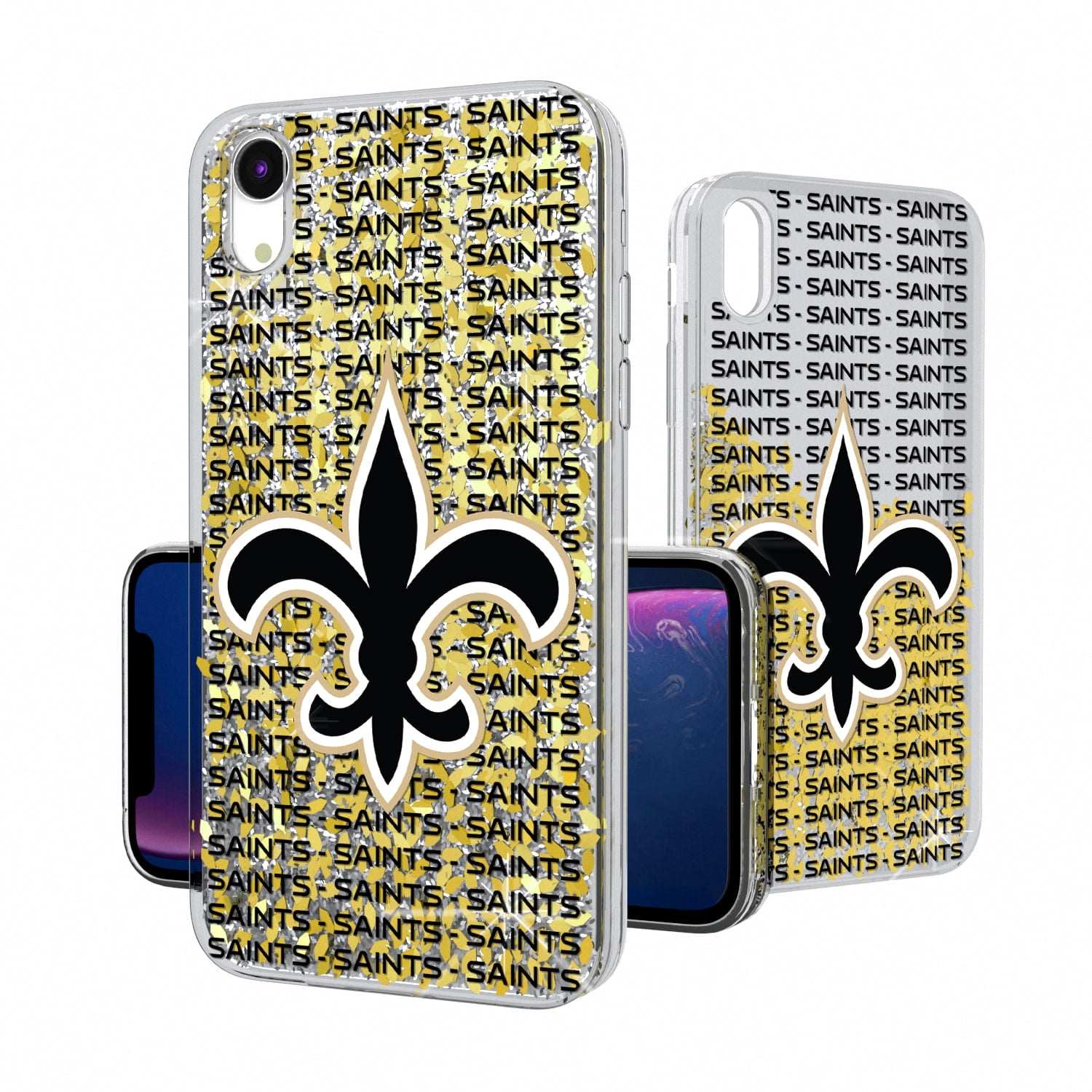 New Orleans Saints iPhone Text Backdrop Design Glitter Case - Walmart.com