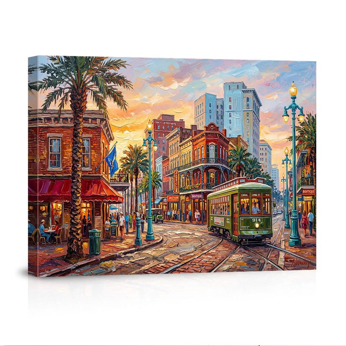 New Orleans Streetcar Art French Quarter Cityscape Southern Charm ...