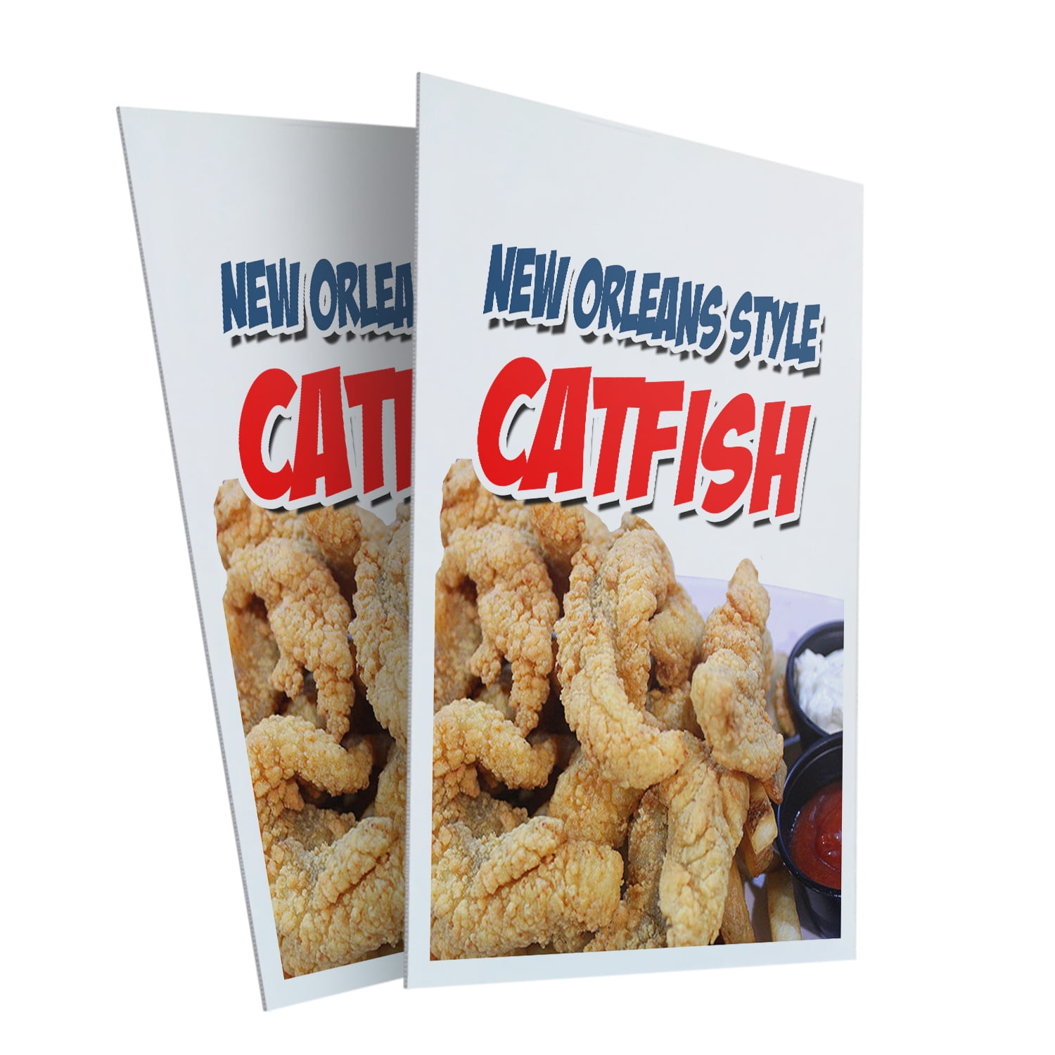 New Orleans Style Catfish (2-PACK) 24" x 36" Plastic Signs | Sign ...