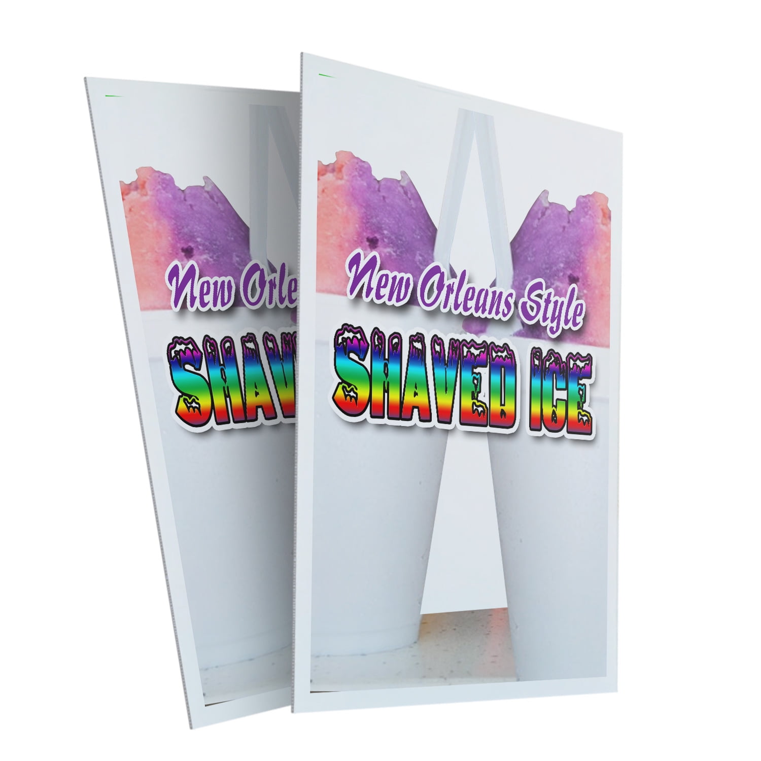 New Orleans Style Shaved Ice (2-PACK) 24" x 36" Plastic Signs | Sign ...