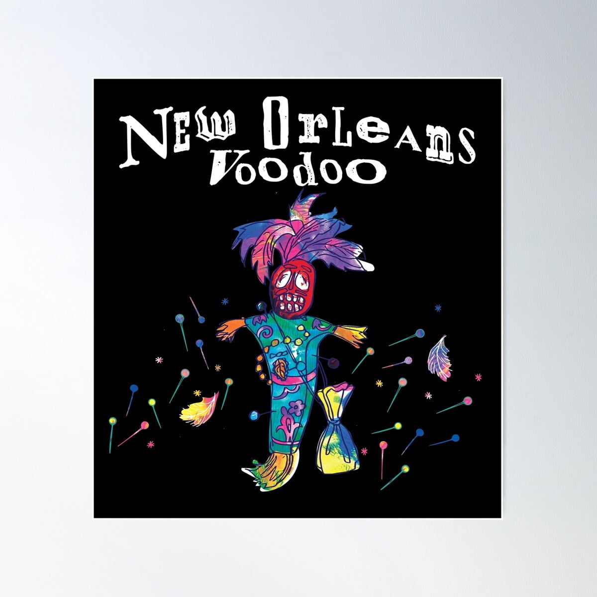 New Orleans Voodoo Doll Poster Wall Art, Modern Wall Decor For Living ...