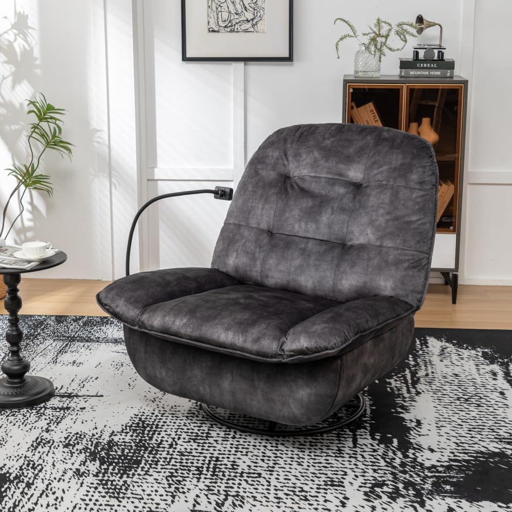 New Oversized Swivel Rocker Recliner Chair, Extra Wide Comfy Reclining ...