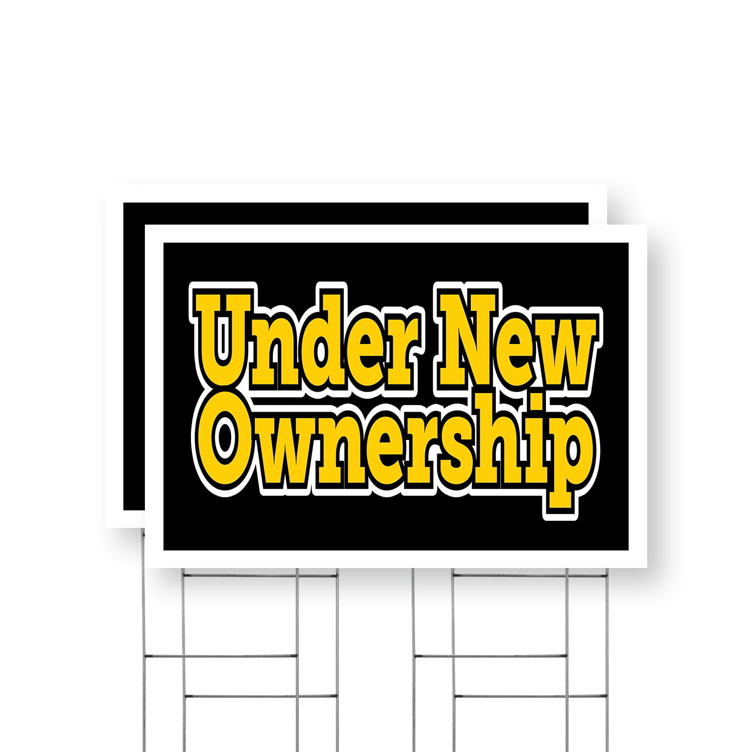 Under New Ownership Yard Sign 2 Pack of 24 Inch x 36 Inch Double Sided ...