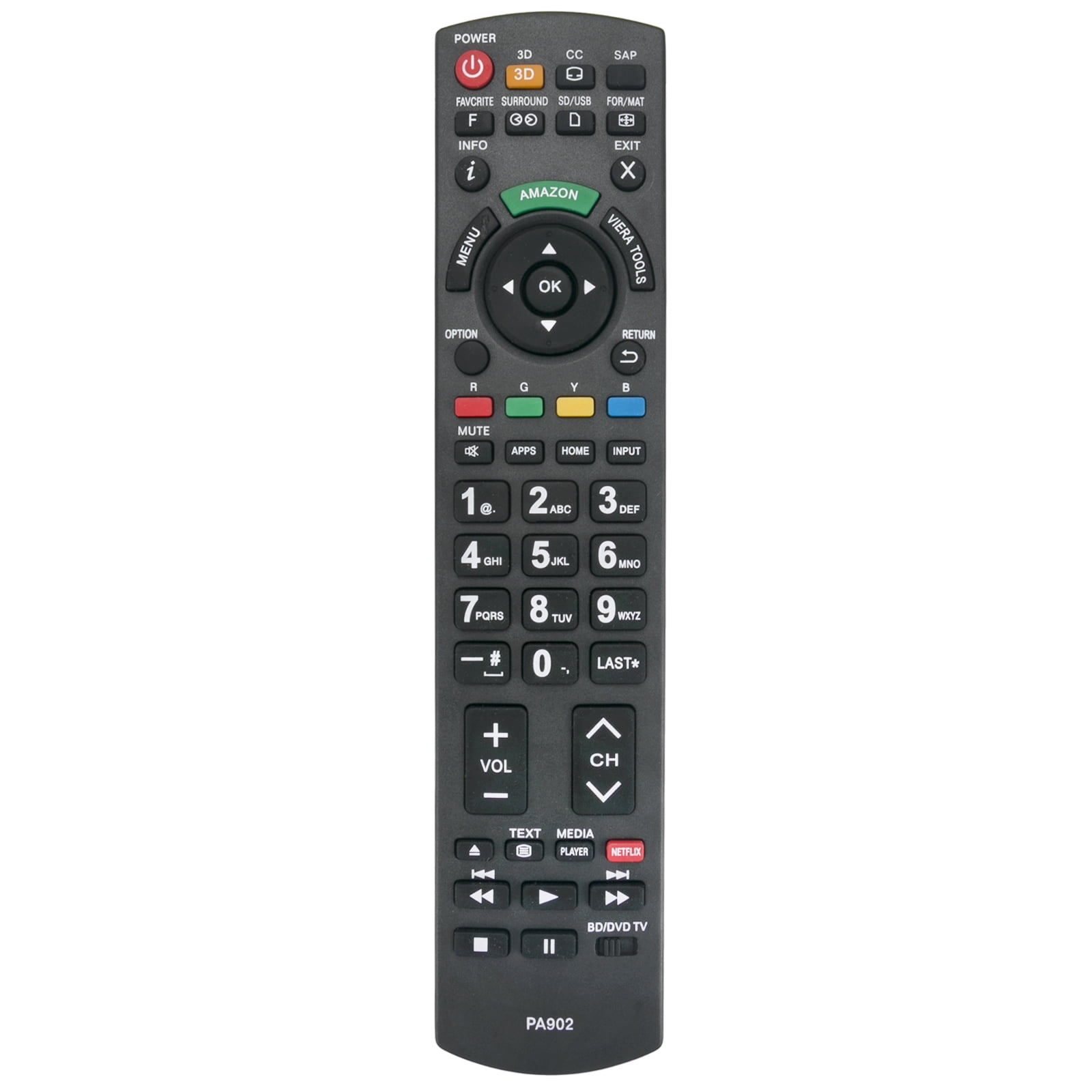 New PA902 Replaced Remote Control fit for Panasonic Plasma TV Blue-ray ...