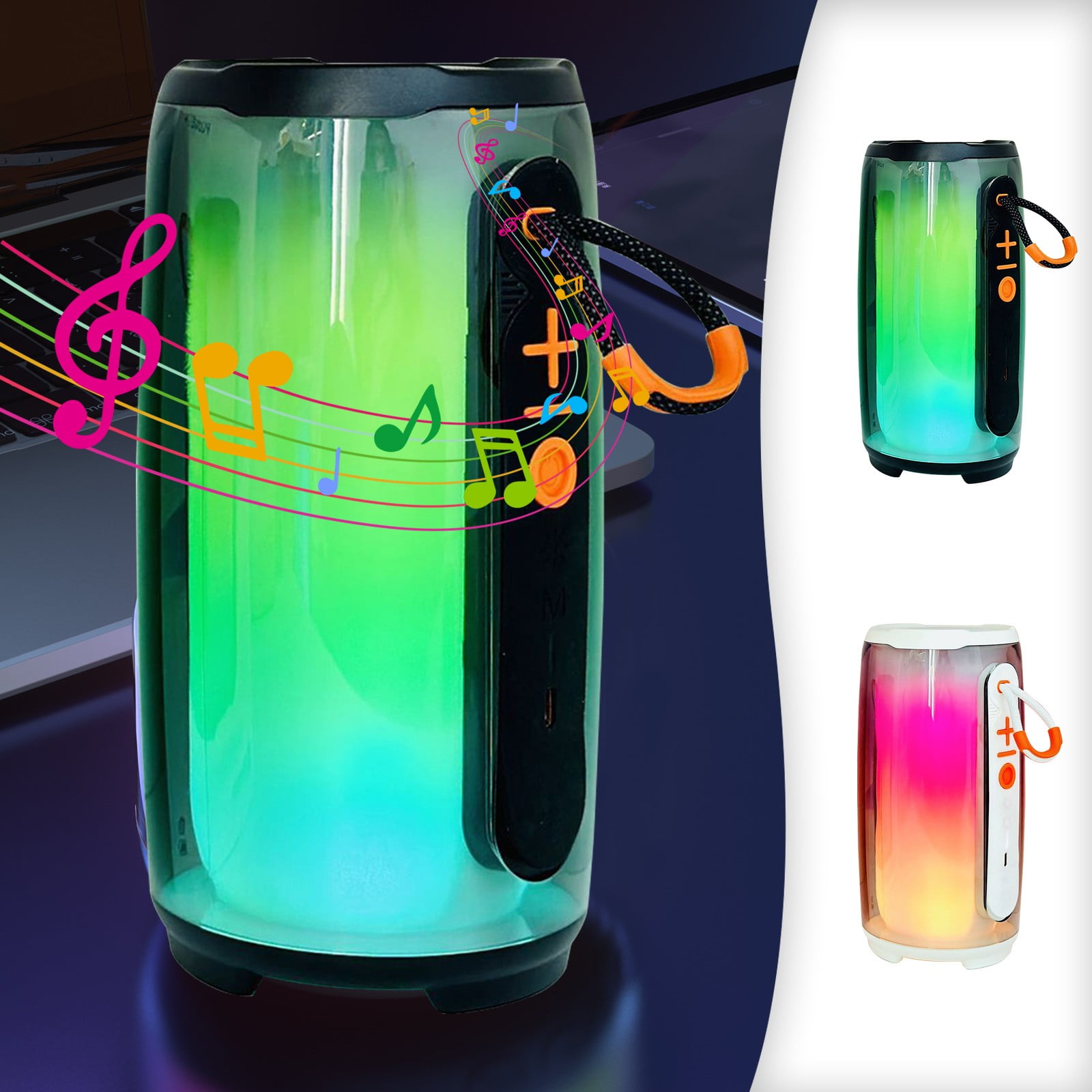 New PLUSE6+ Pulsating Bluetooth Speaker Desktop Outdoor Full Screen RGB ...