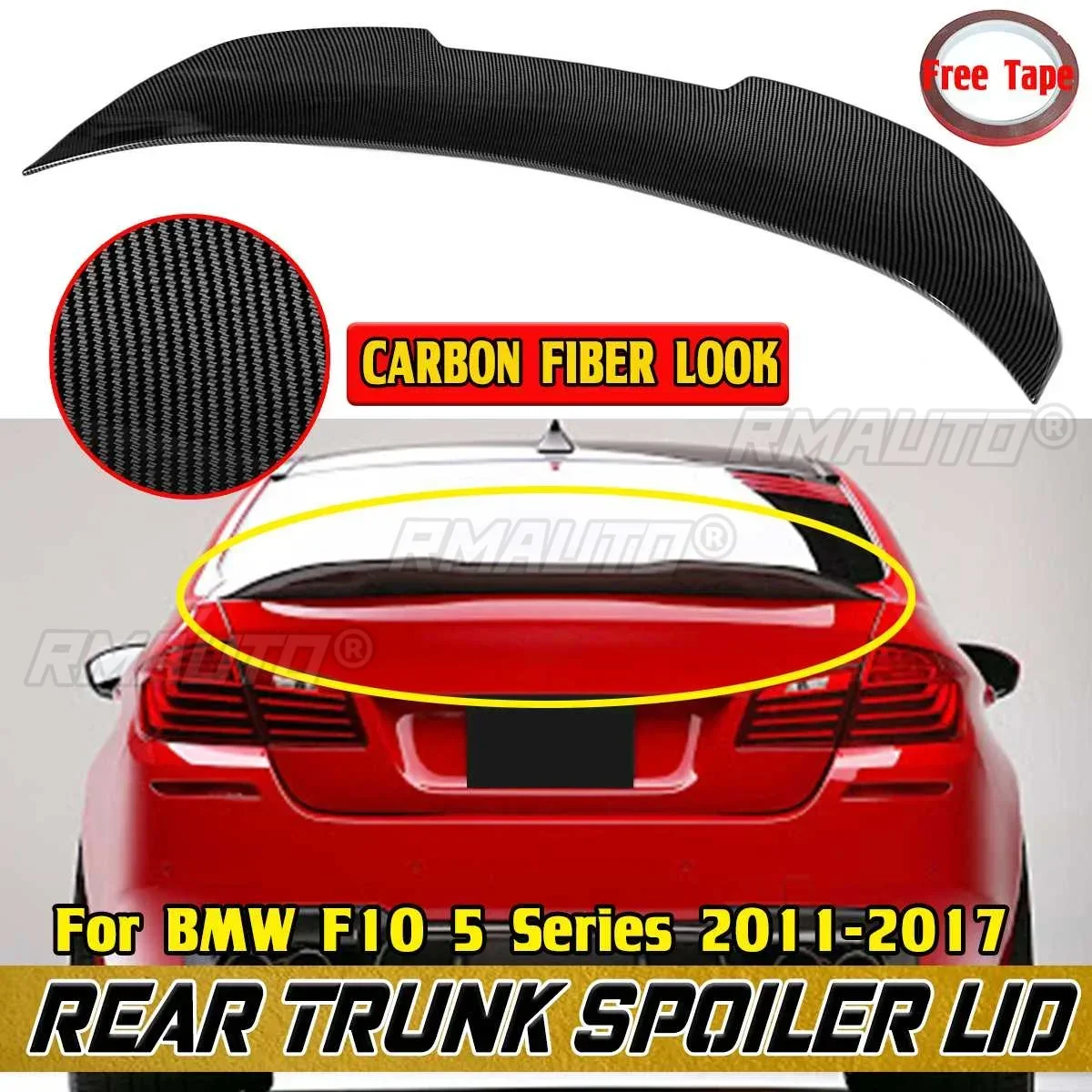 New PSM Style Car Rear Trunk Boot Lip Spoiler Wing Extension Lid For ...