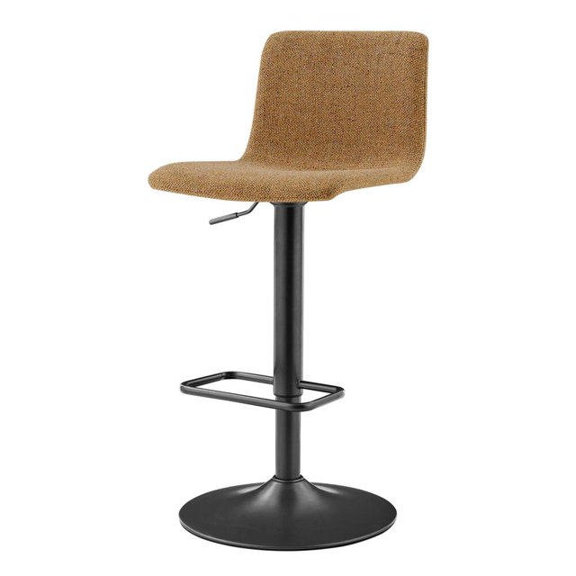 New Pacific Direct Bruce Fabric Gaslift Bar Stool in Pebbled Mustard ...
