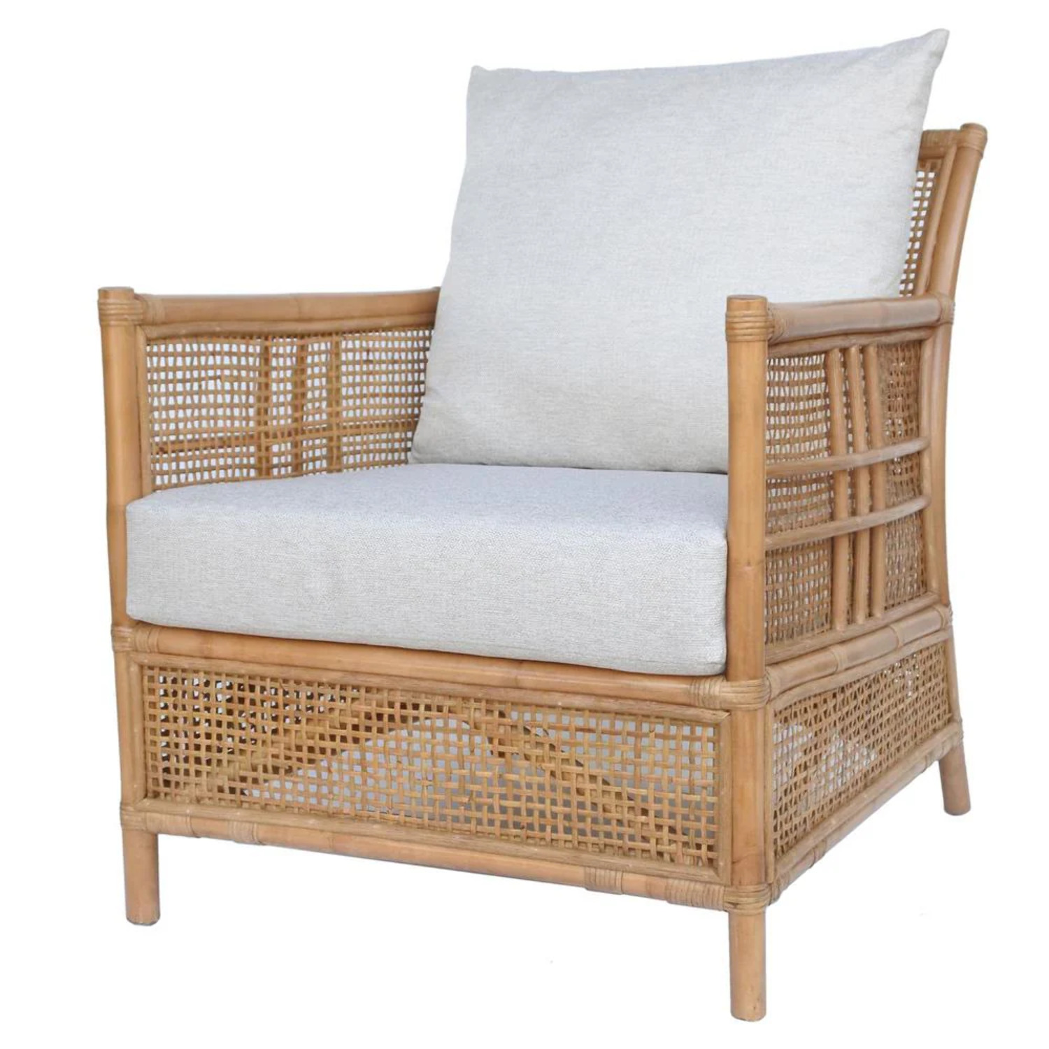 New Pacific Direct Fontana 17.5" Rattan Accent Arm Chair in Canary ...