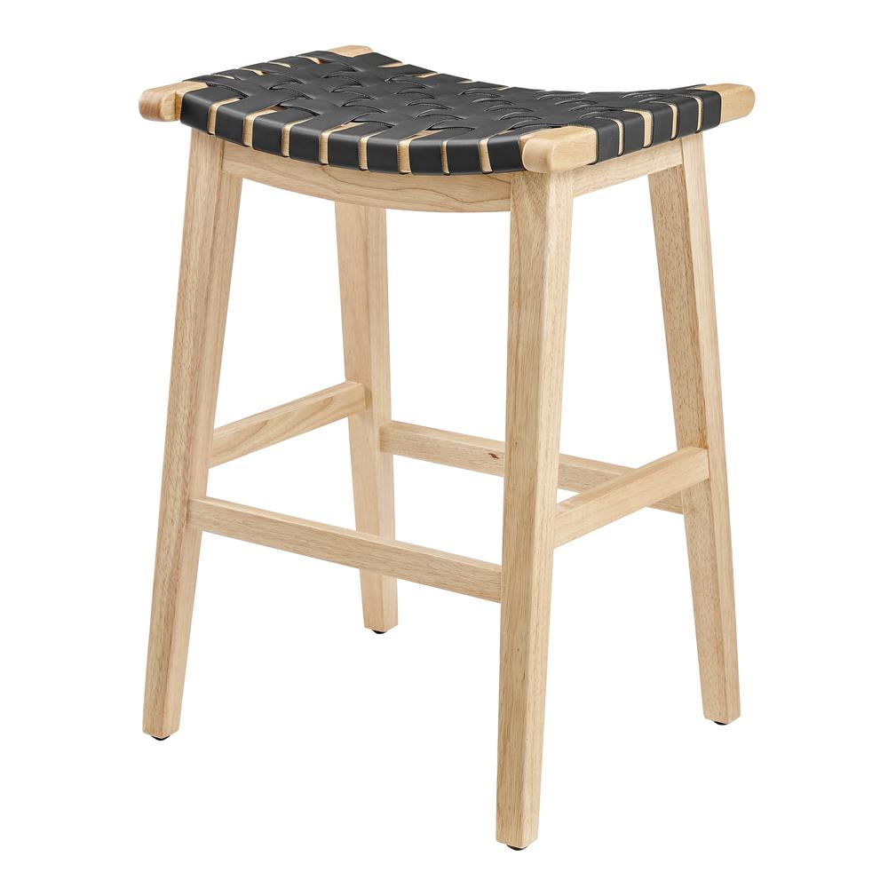 New Pacific Direct Marco Faux Leather Backless Counter Stool in Black ...