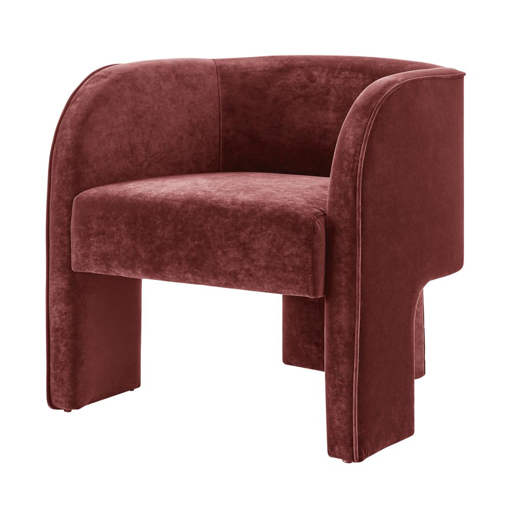New Pacific Direct Matteo Velvet Accent Arm Chair in Dainty Maroon ...