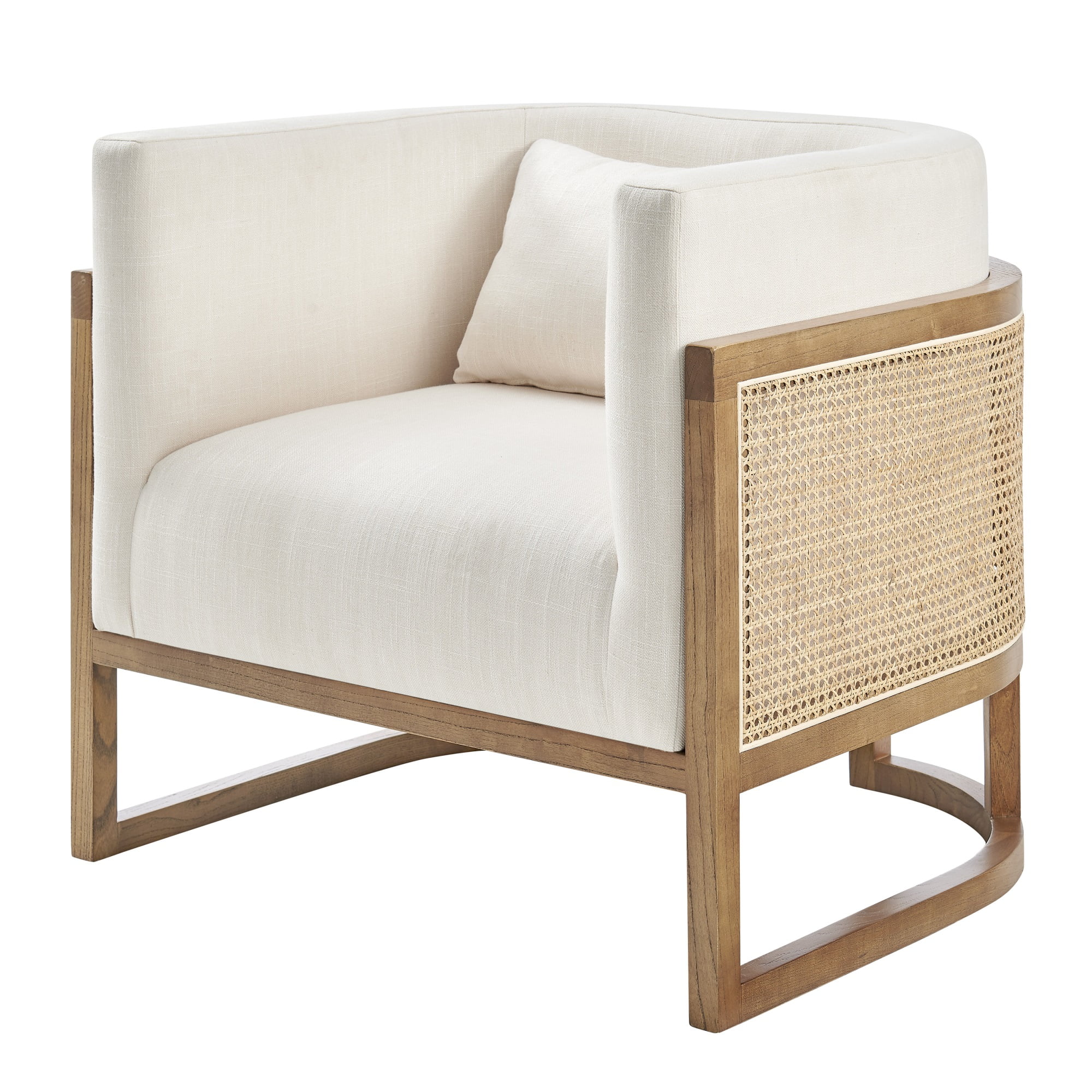 New Pacific Direct Velma Accent Arm Chair w/ Rattan in Shortbread ...