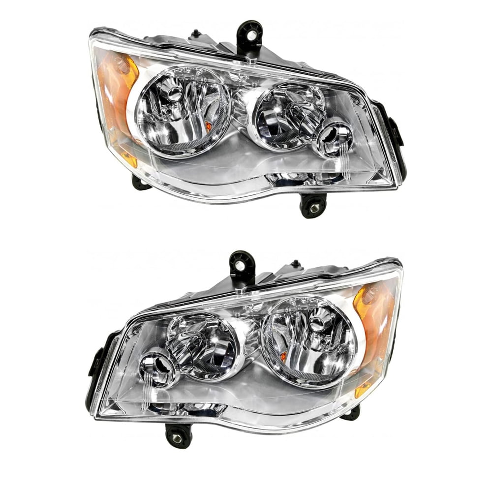 New Pair Of Halogen Headlights Compatible With Dodge Grand Caravan Crew ...