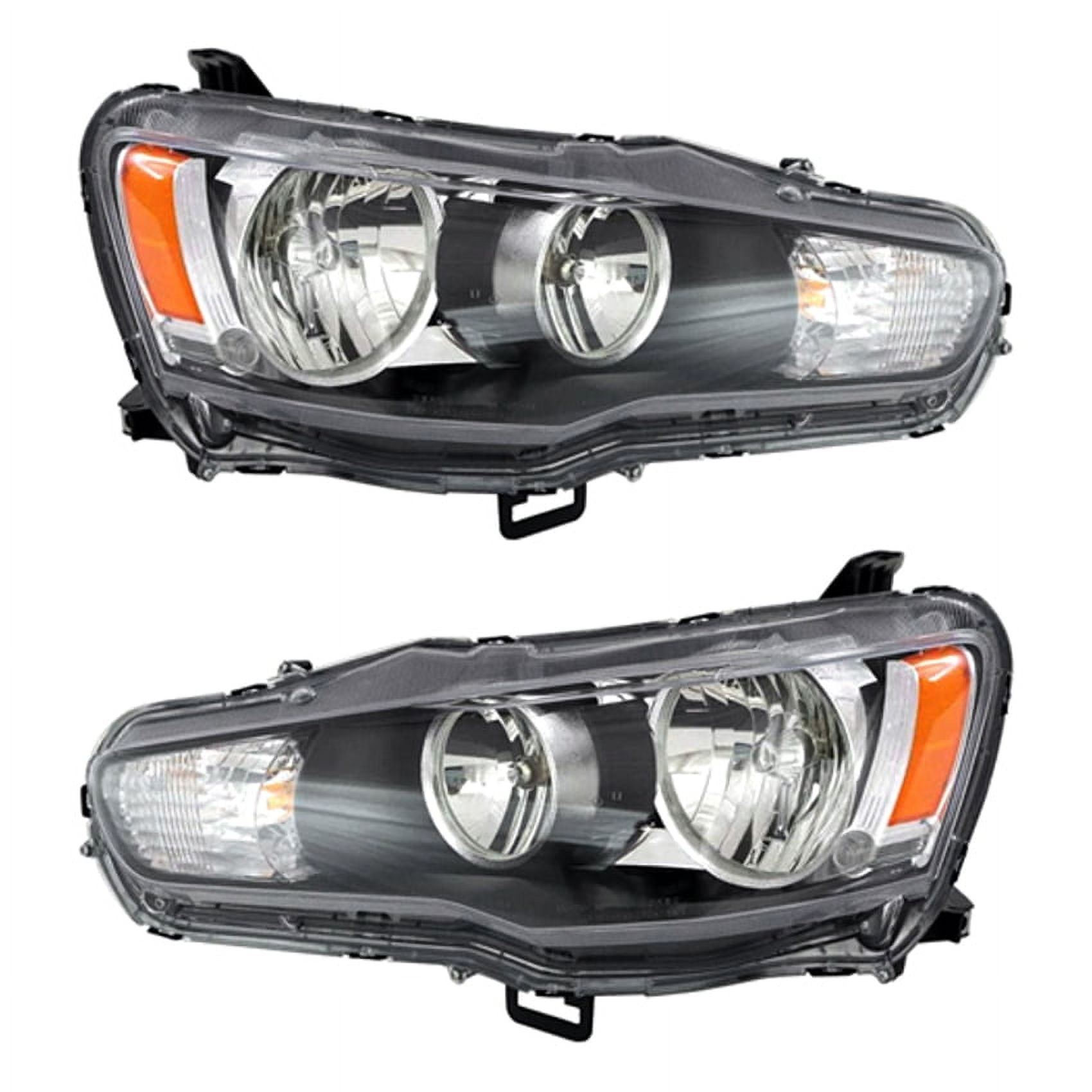 New Pair Of Halogen Headlights Compatible With Mitsubishi Lancer ...