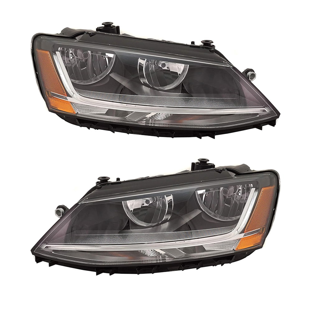 New Pair Of Halogen Headlights Compatible With Volkswagen Jetta Se 1.4L ...