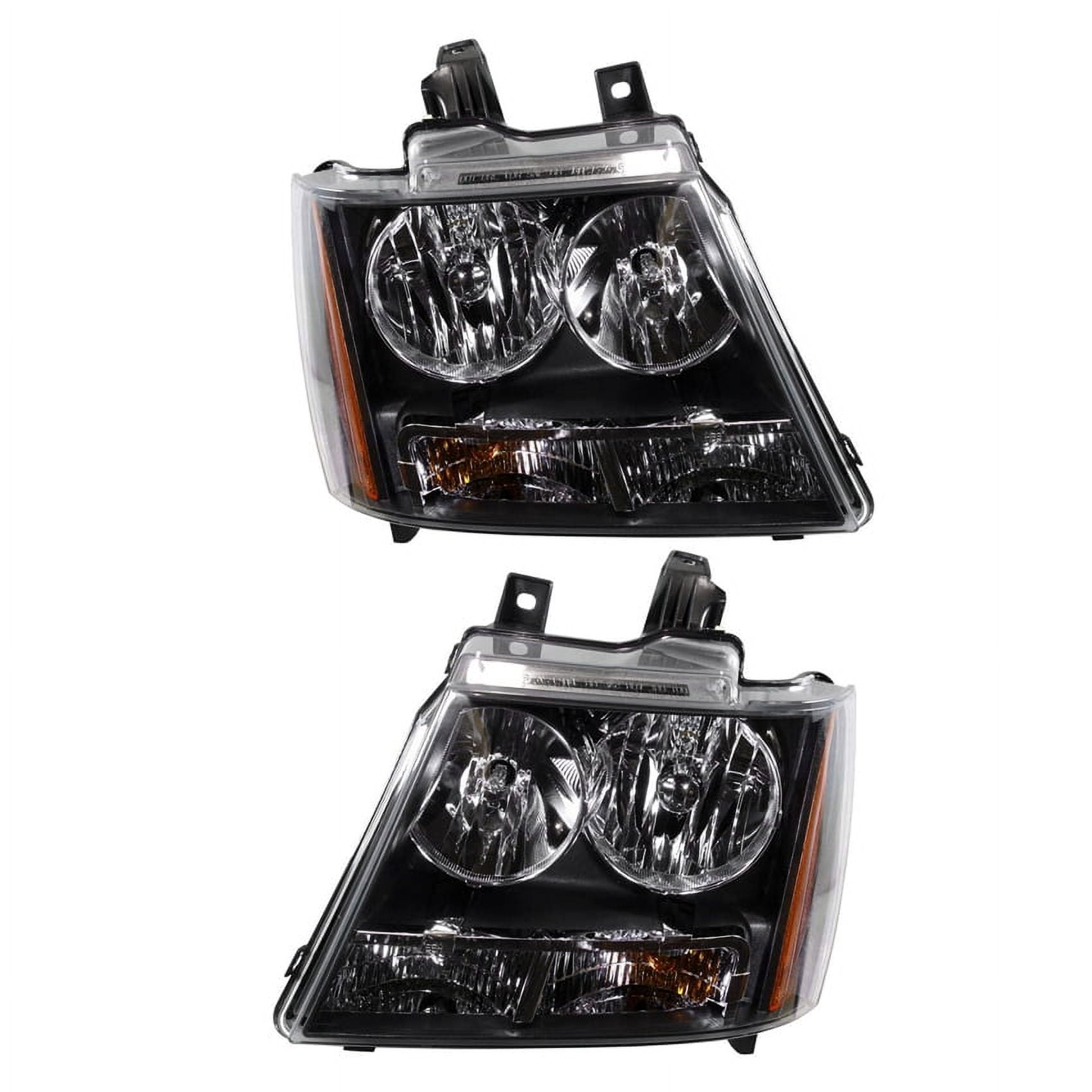 New Pair Of Headlights Compatible With Chevrolet Thoe Avalanche Black ...