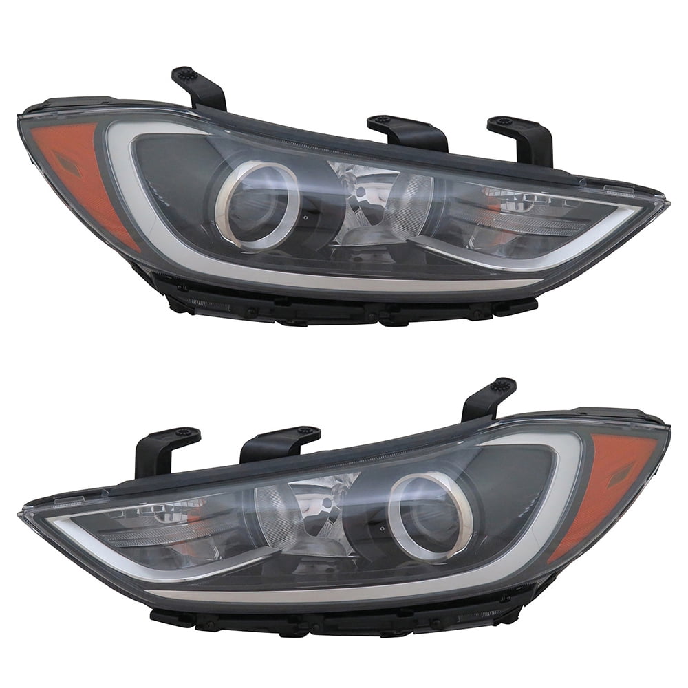 New Pair Of Headlights Compatible With Hyundai Elantra Eco Sedan 2017 ...