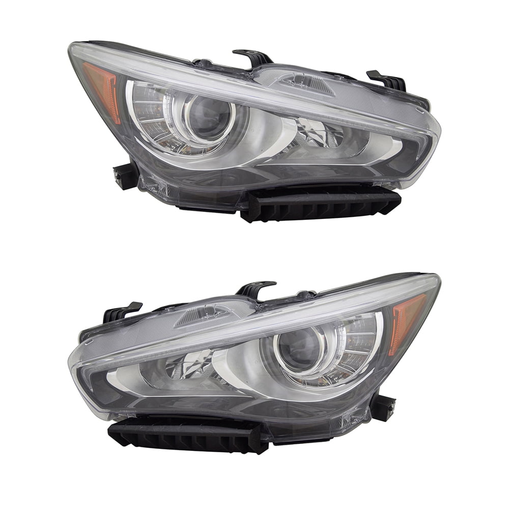 New Pair Of Headlights Compatible With Infiniti Q50 Red Sport 400 Sedan ...