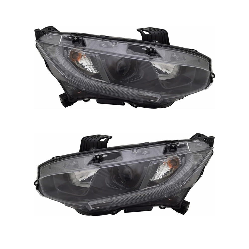 New Pair Of Halogen Headlights Compatible With Honda Civic I Style ...