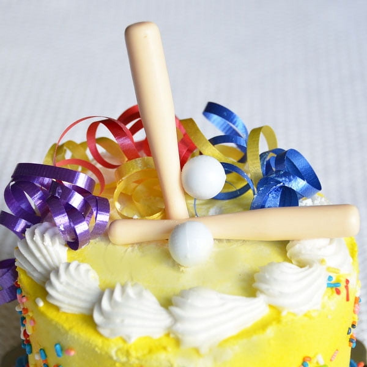 New Paradise Baseball Bat & Ball Cake Topper (6 Count) - Walmart.com