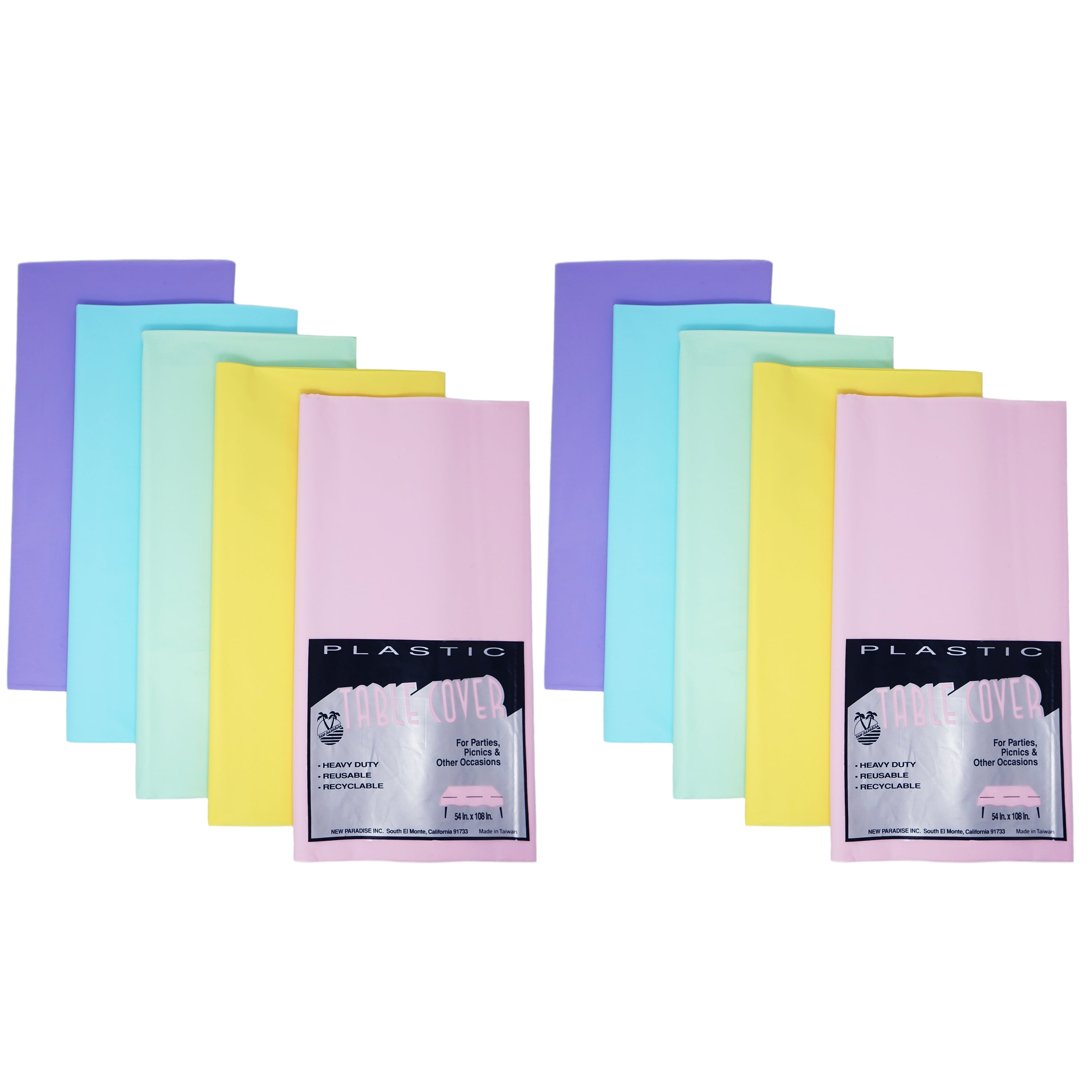 New Paradise Heavy Duty Plastic Disposable & Reusable Table Covers ...