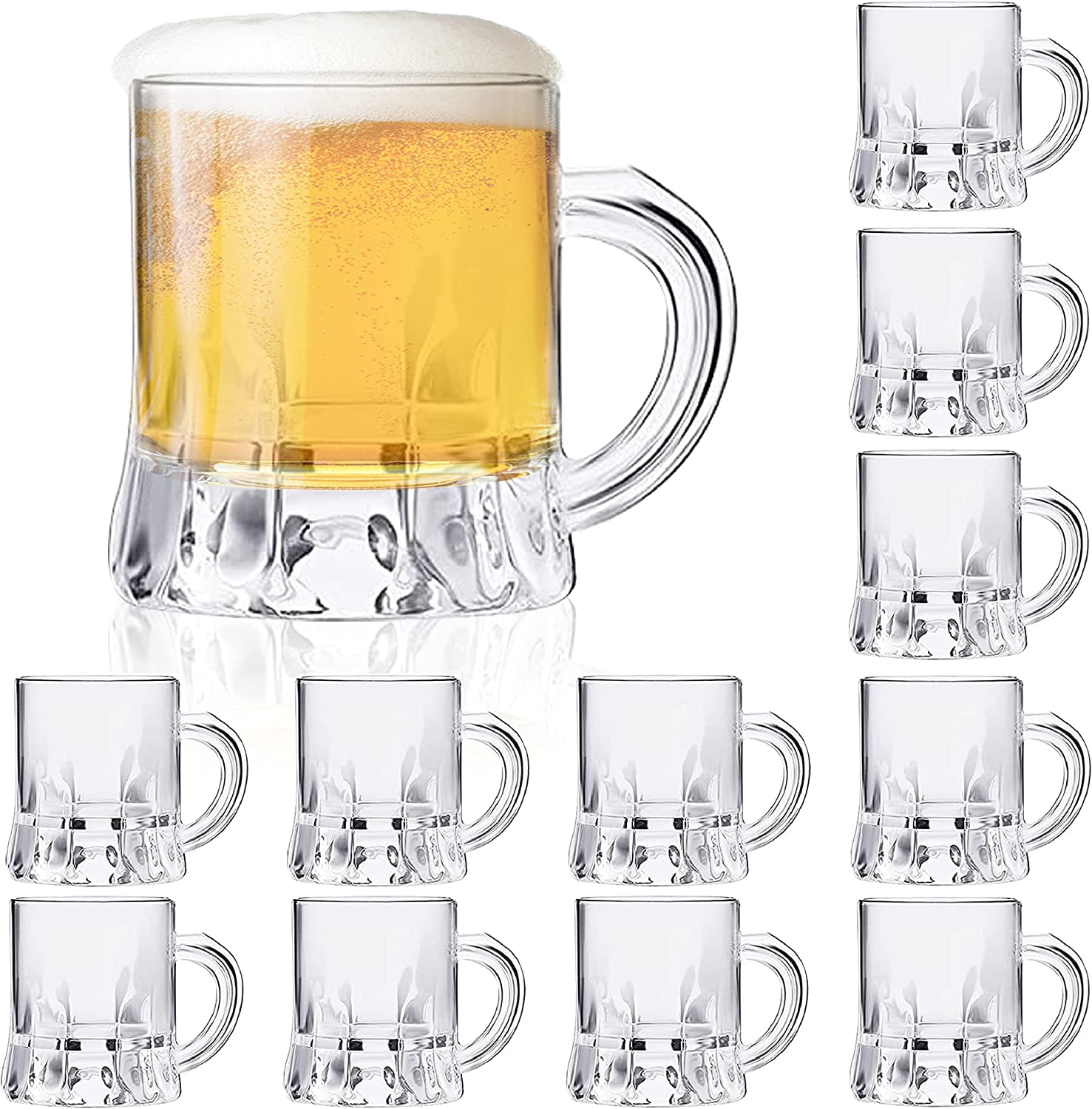 New Paradise Mini Clear Plastic Beer Mug Shot Glasses- 1.75" Tall (36 ...