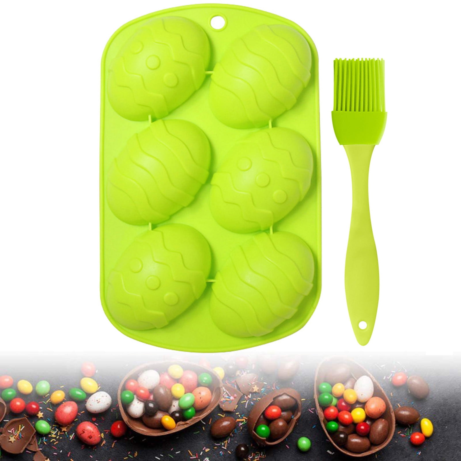 New Pattern Easter Silicone Eggs Baking Moulds Chocolate Cake Candy Ice ...