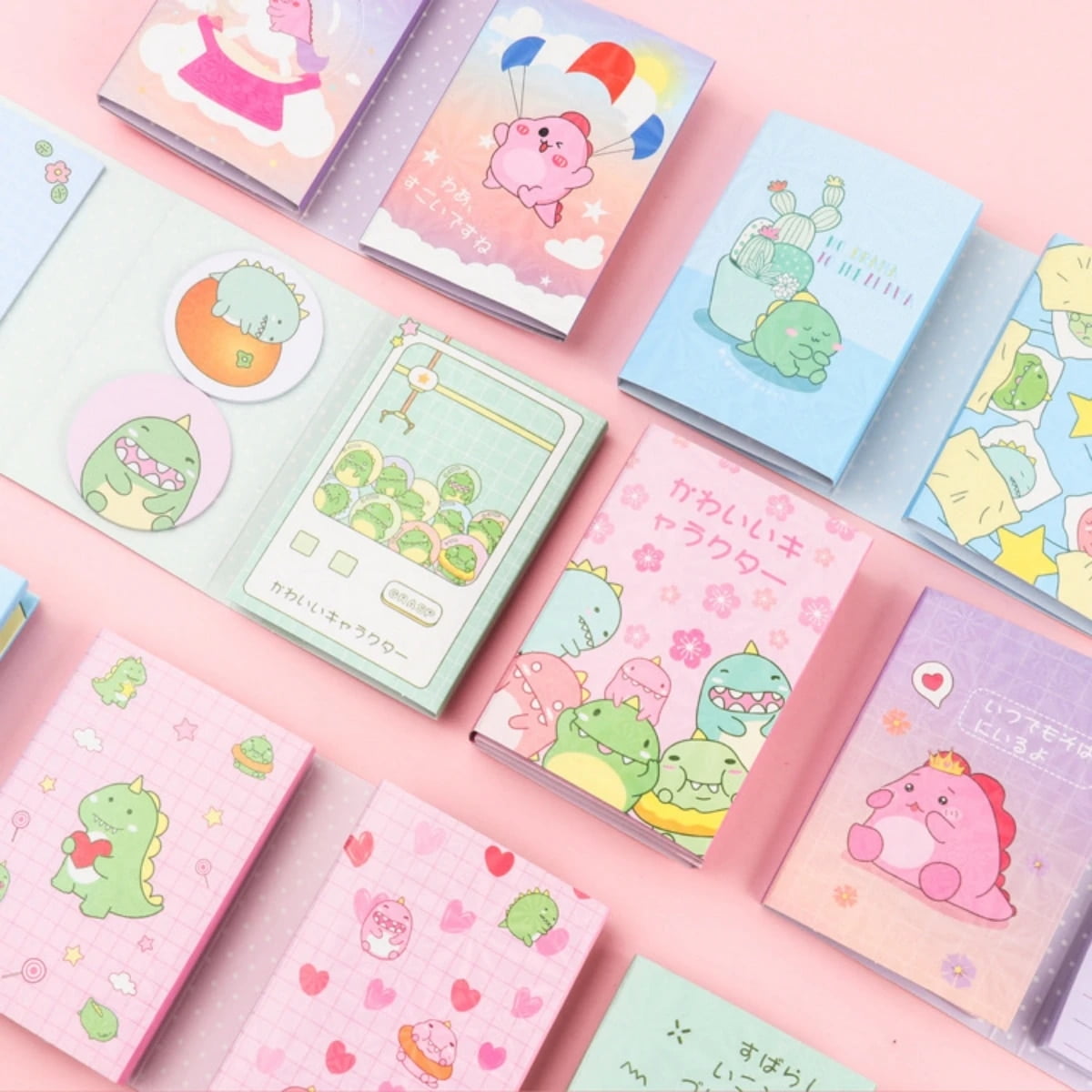 New Pattern Happy Dinosaur Monster 6 Folding Memo Pad N Times Sticky ...