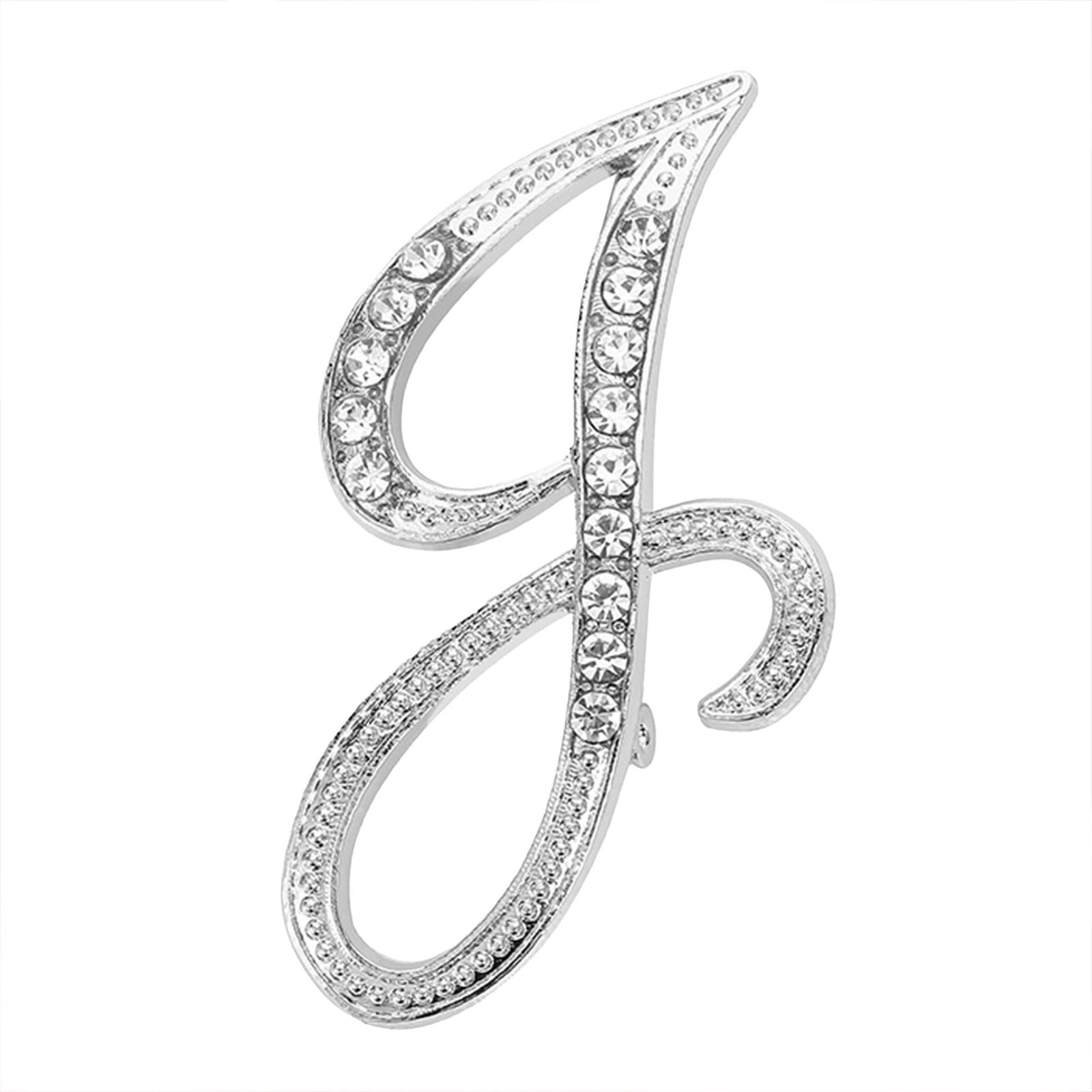 New Personality Set with Stocking initial Pin Diamond Brooch 26 English ...