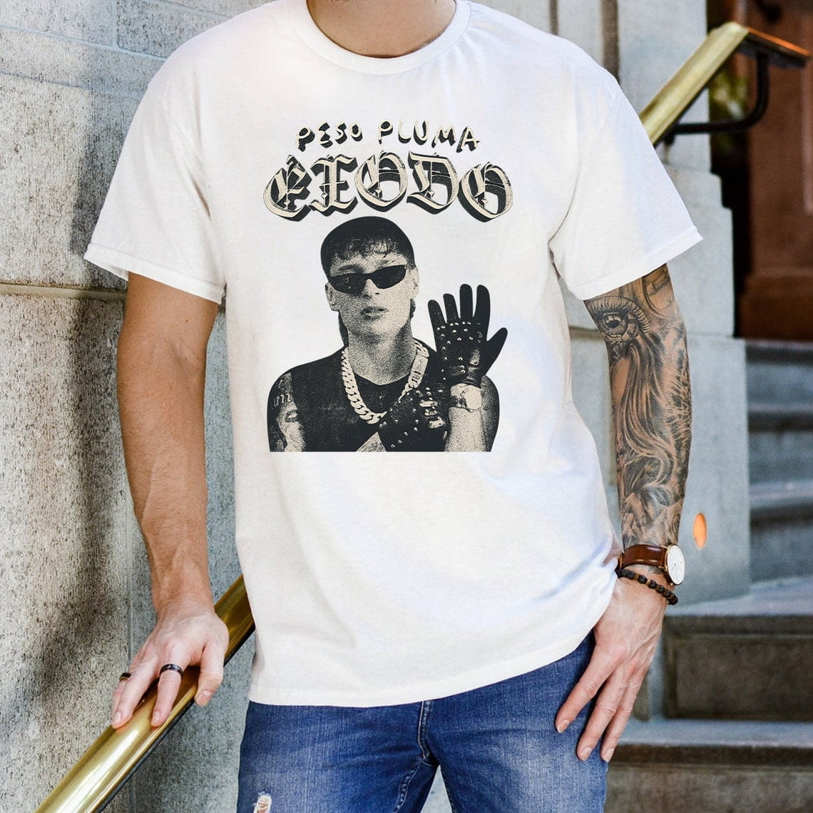 New Peso Pluma T-Shirt, Tee Music Peso Pluma Exodo Tour Concert Shirt ...