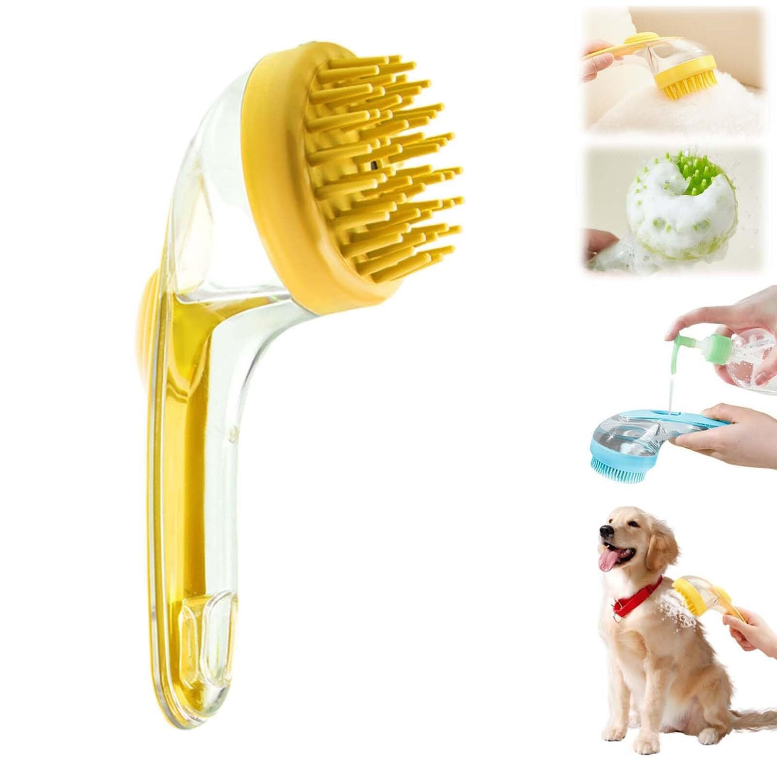 New Pet Bath Brush, Dog Scrubber for Bath Dog Grooming Massage Brush ...