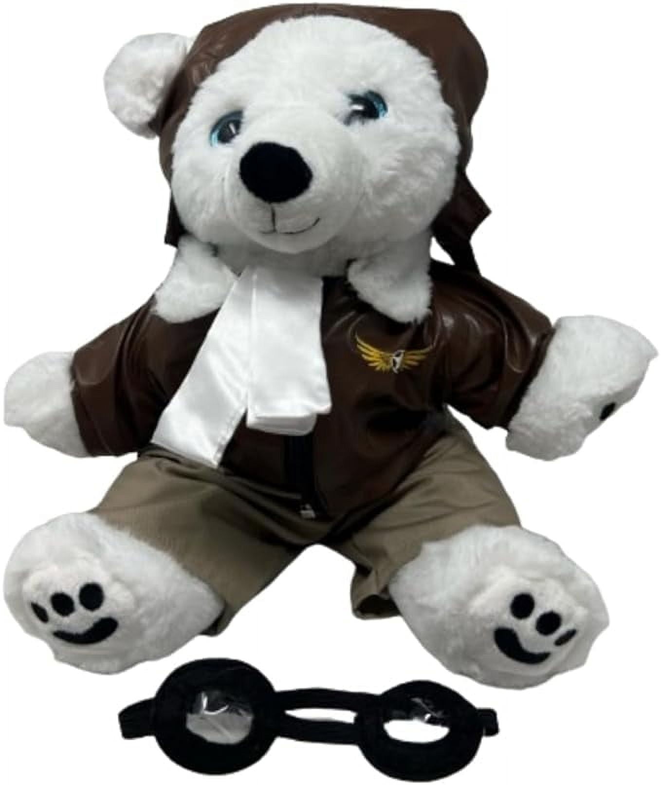 New Pilot Polar Bear 16-inch Stuffed Animal - Aviator Uniform with ...