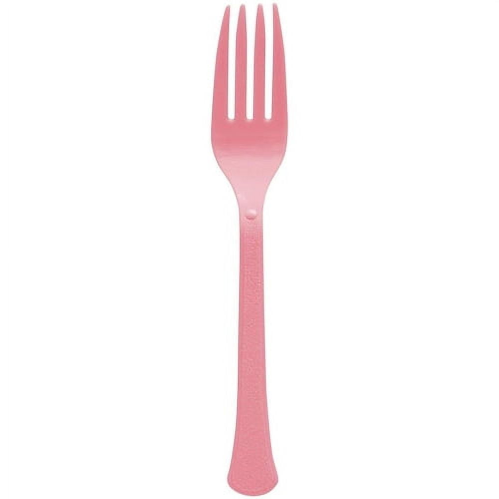 New Pink Heavy Weight Plastic Forks - Walmart.com