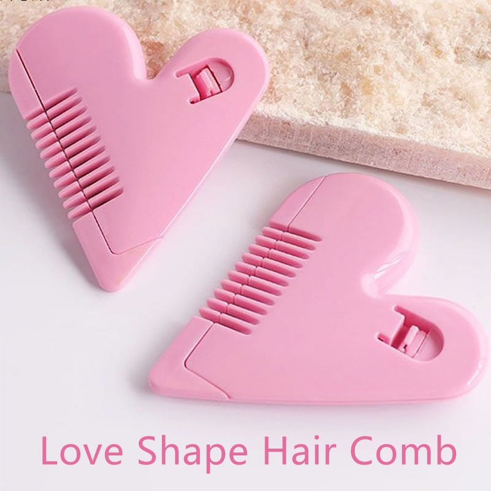 New Pink Mini Hair Trimmer Love Heart Shape Hair Cutting Comb With ...