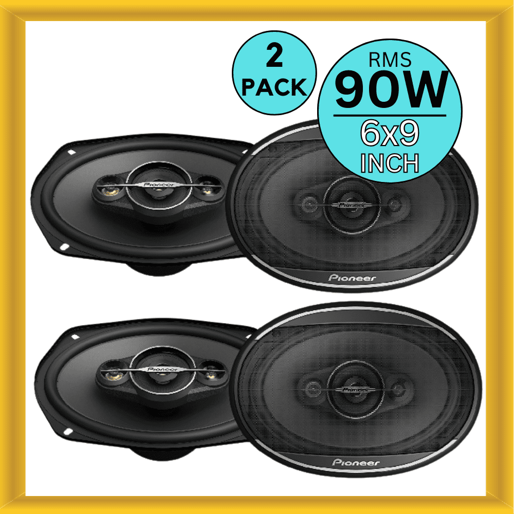 New Pioneer A Series TS-A6968S 6×9 90W RMS 4 Way Coaxial Car Speaker Pack of 2 - Walmart.com