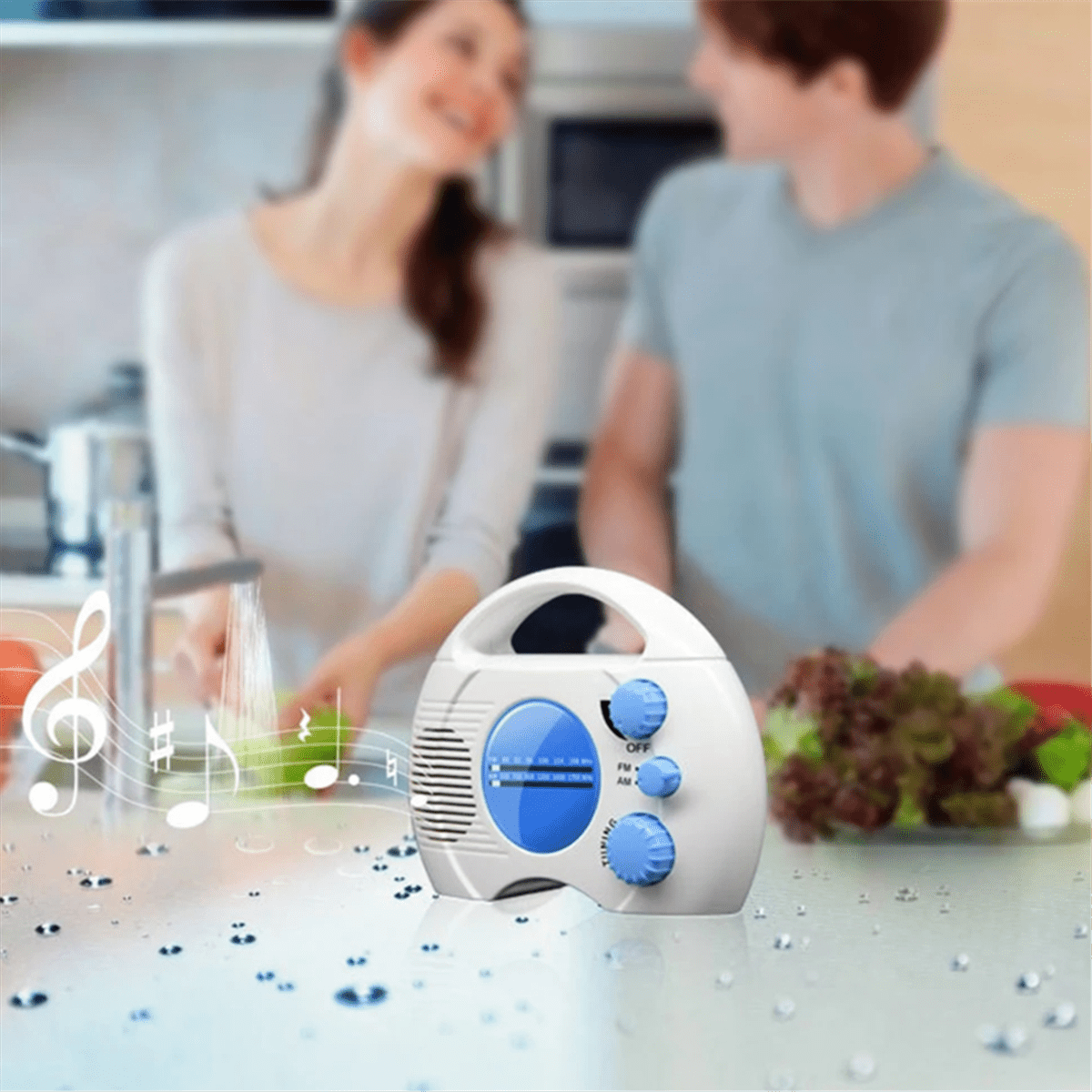 New Portable 4-Level Shower Waterproof Radio AM FM Mini Radio Bathroom ...