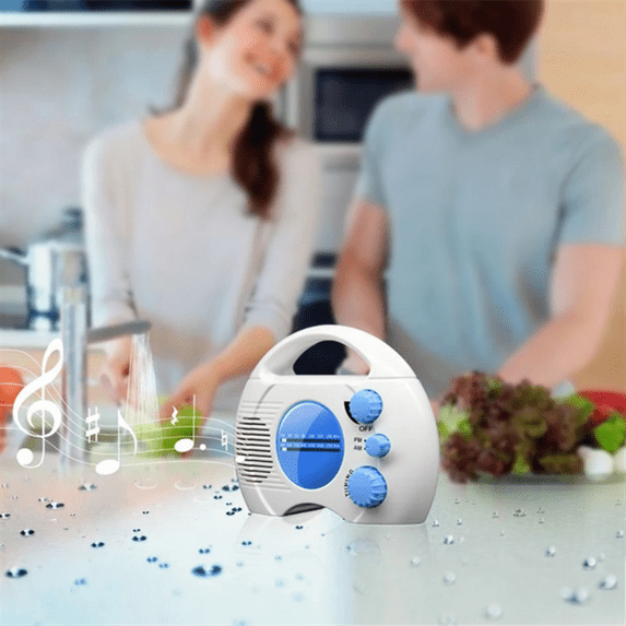 New Portable 4-Level Shower Waterproof Radio AM FM Mini Radio Bathroom ...