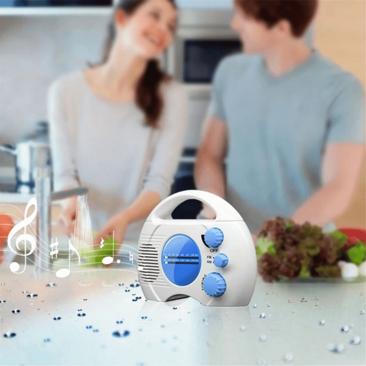 New Portable 4-Level Shower Waterproof Radio AM FM Mini Radio Bathroom ...