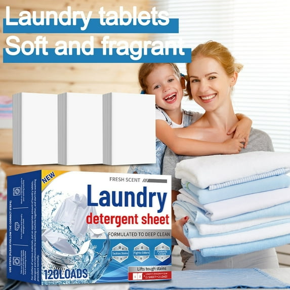 New Portable Concentrated Laundry Detergent Sheet, Instant Dissolve ...