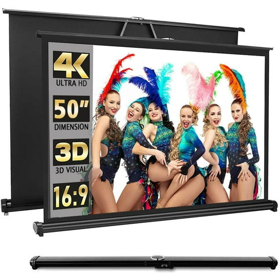 New Portable Mobile 50 Inch Projector Screen Pull Down, 16:9 Projector ...