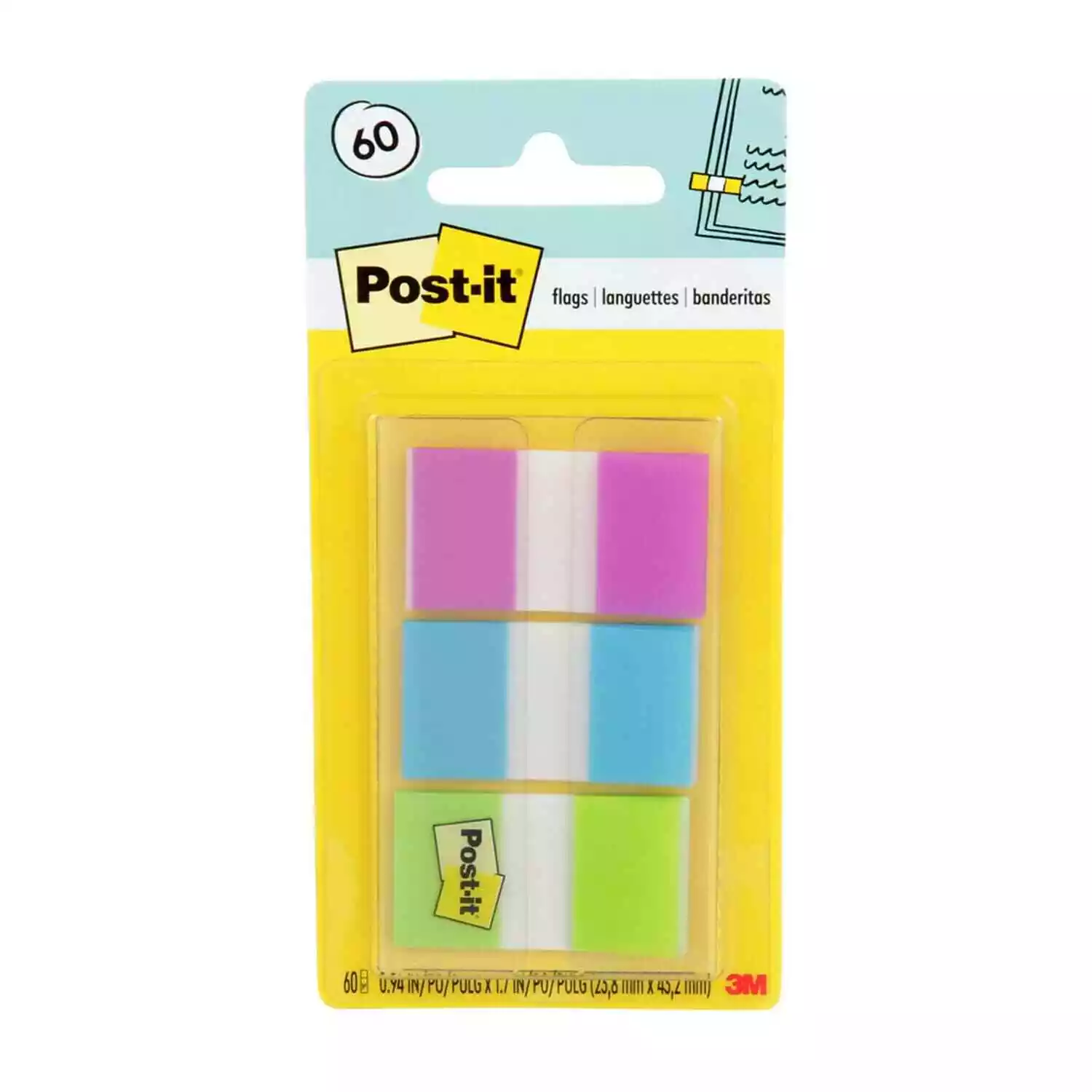 New Post-it Flags .94" Wide Assorted Colors 60 Flags/Pack (680-PBG ...