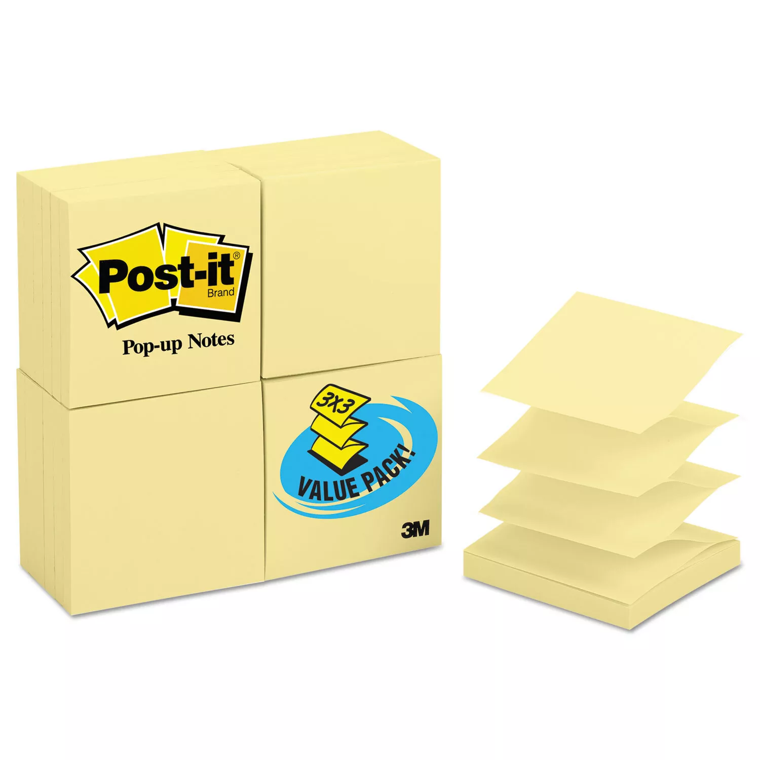 New Post-it Original Canary Yellow Pop-Up Refill 3 x 3 100-Sheet 24/Pack R33024VAD - Walmart.com