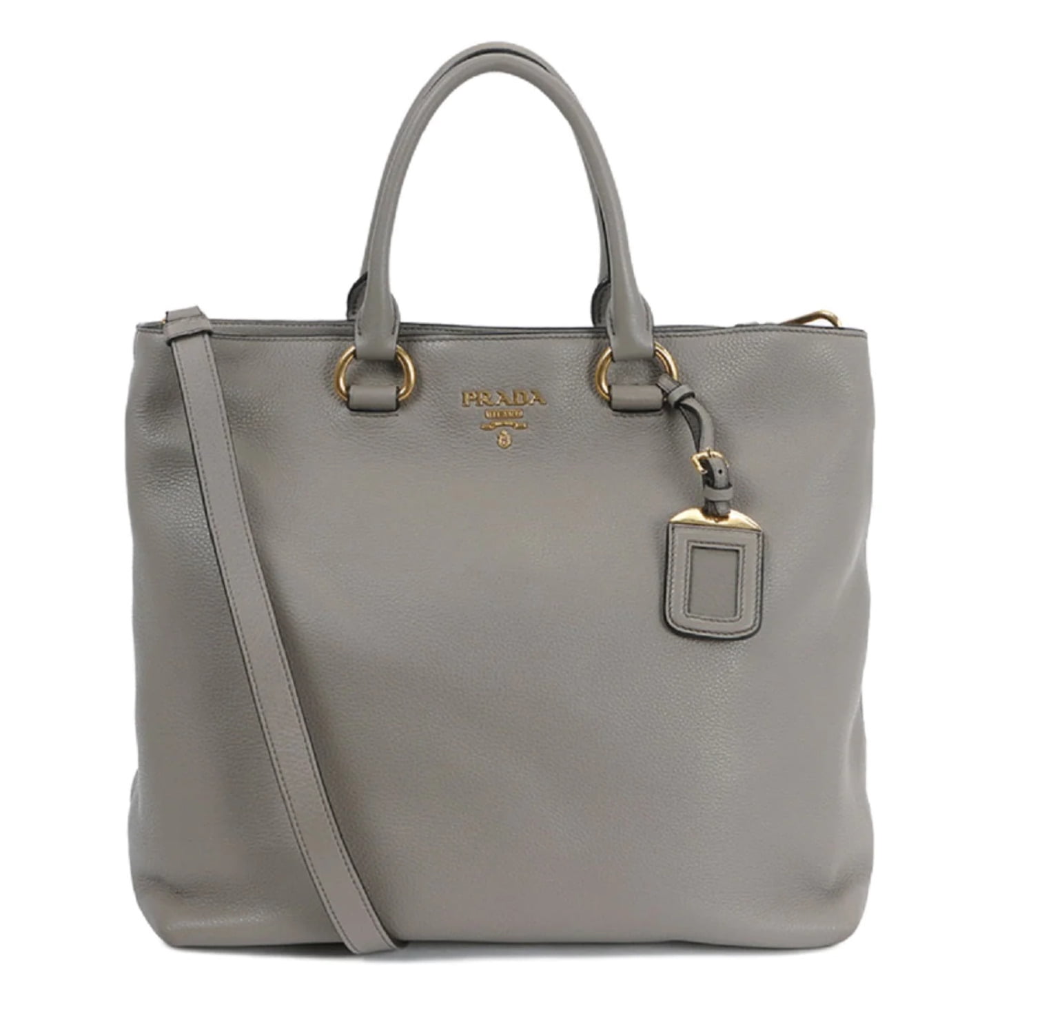 New Prada Gray Vitello Phenix Shopping Tote Bag 1BG865 - Walmart.com