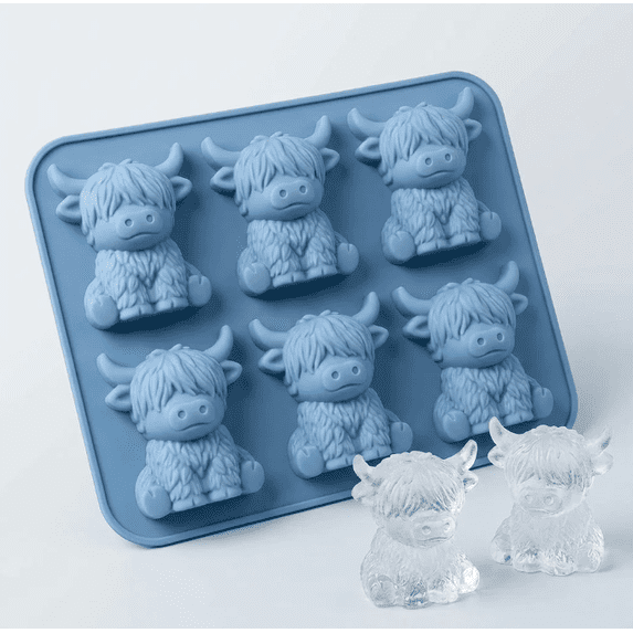 New Premium Silicone Highland Cow Ice Cube Mold - Unique 3D Shapes for ...
