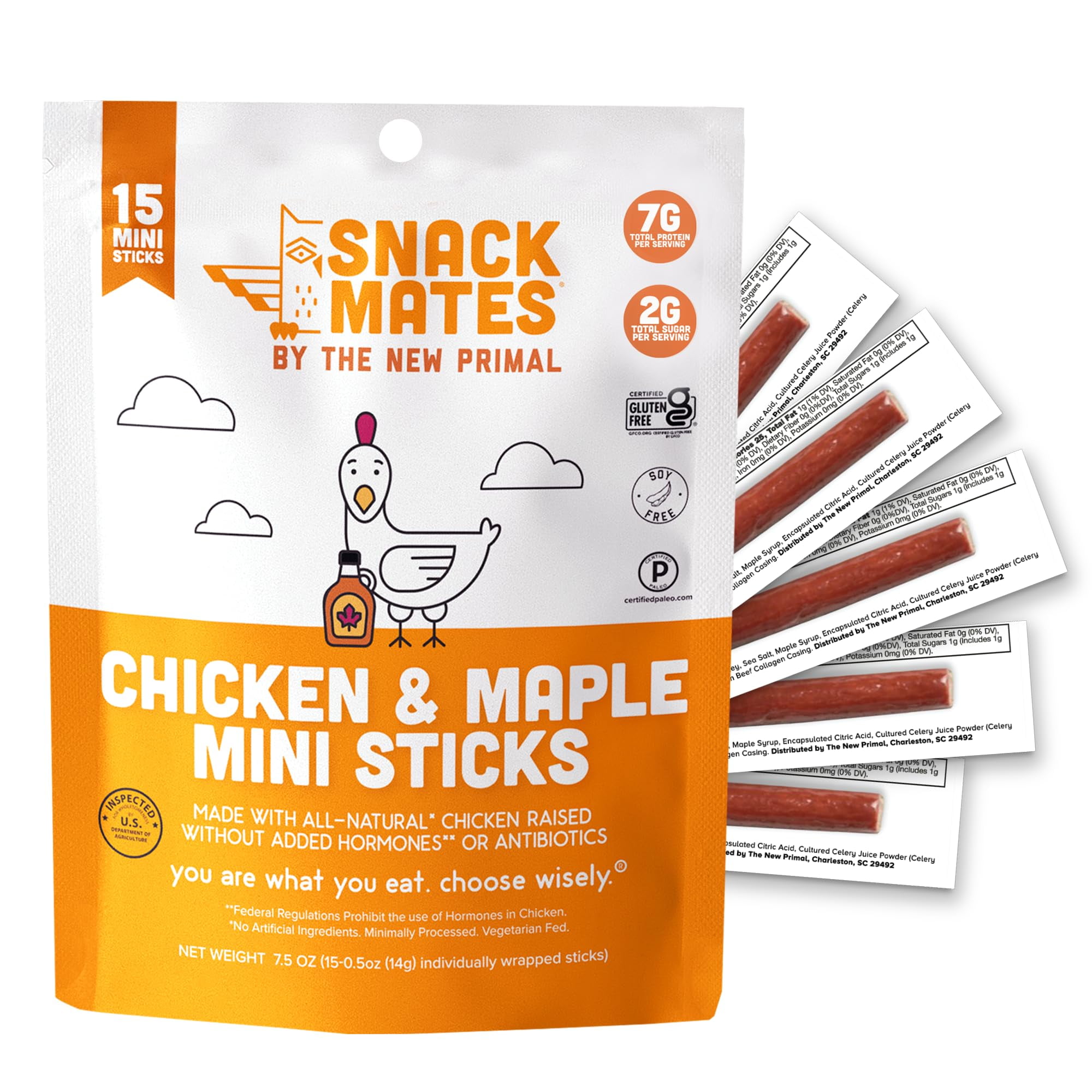 The New Primal Snack CI30 Mates Meat Sticks, Gluten Free Healthy Snacks ...