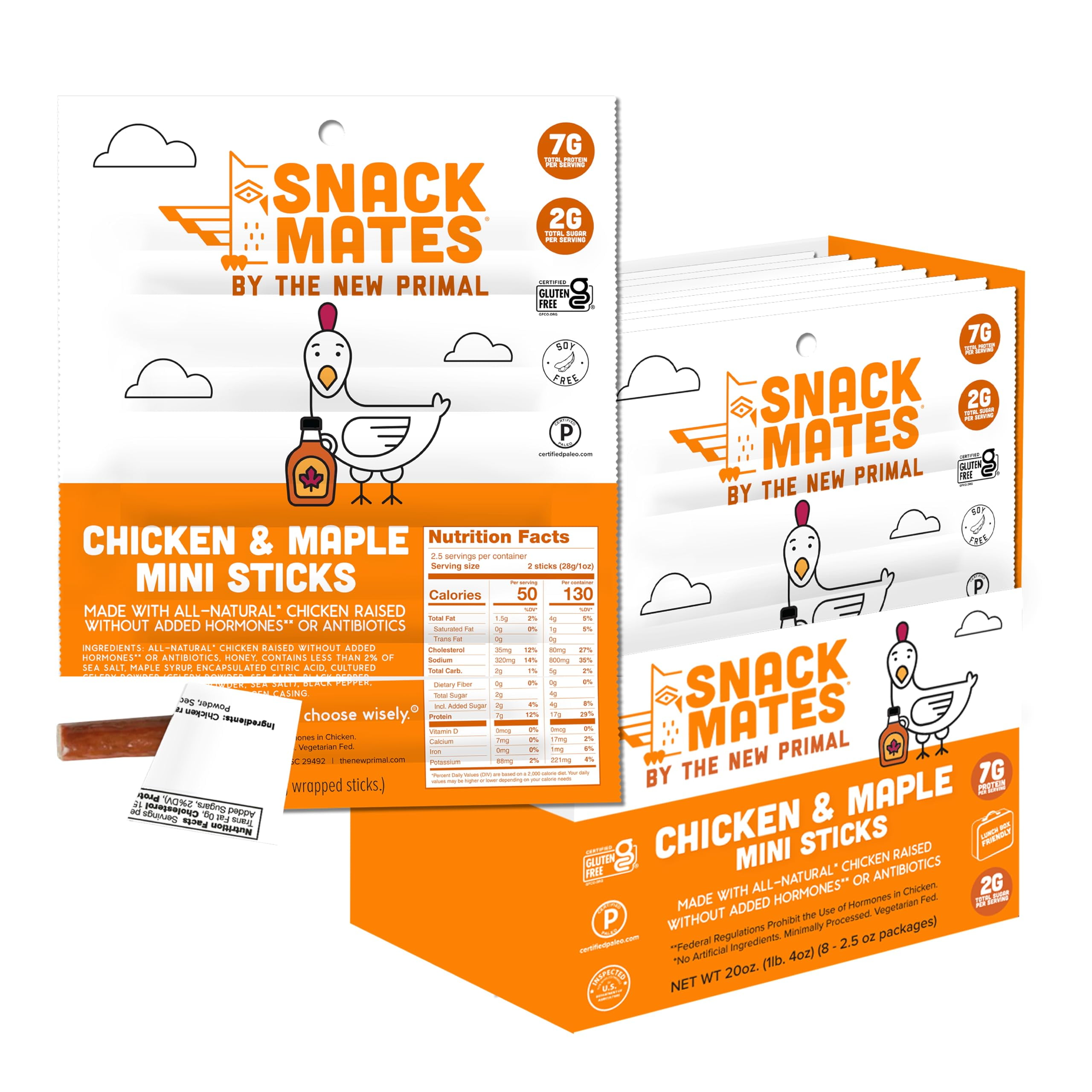 The New Primal Snack MFF30 Mates Chicken & Maple Gluten Free Healthy ...